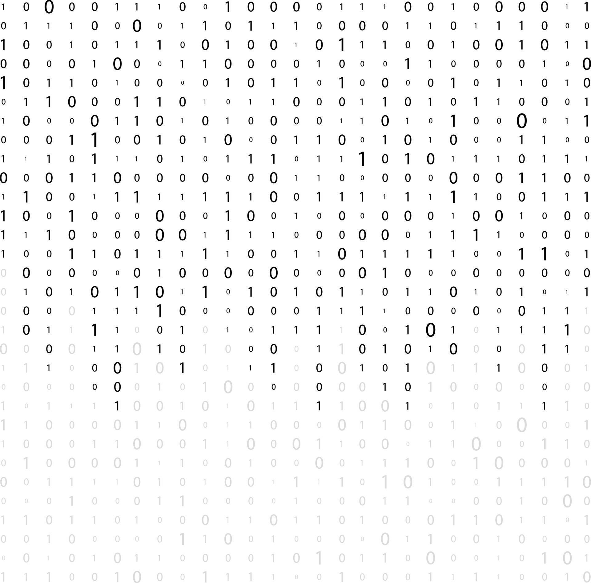 Binary Code Zero One Matrix White Background Beautiful Banner Wallpaper 10525793 Vector Art At