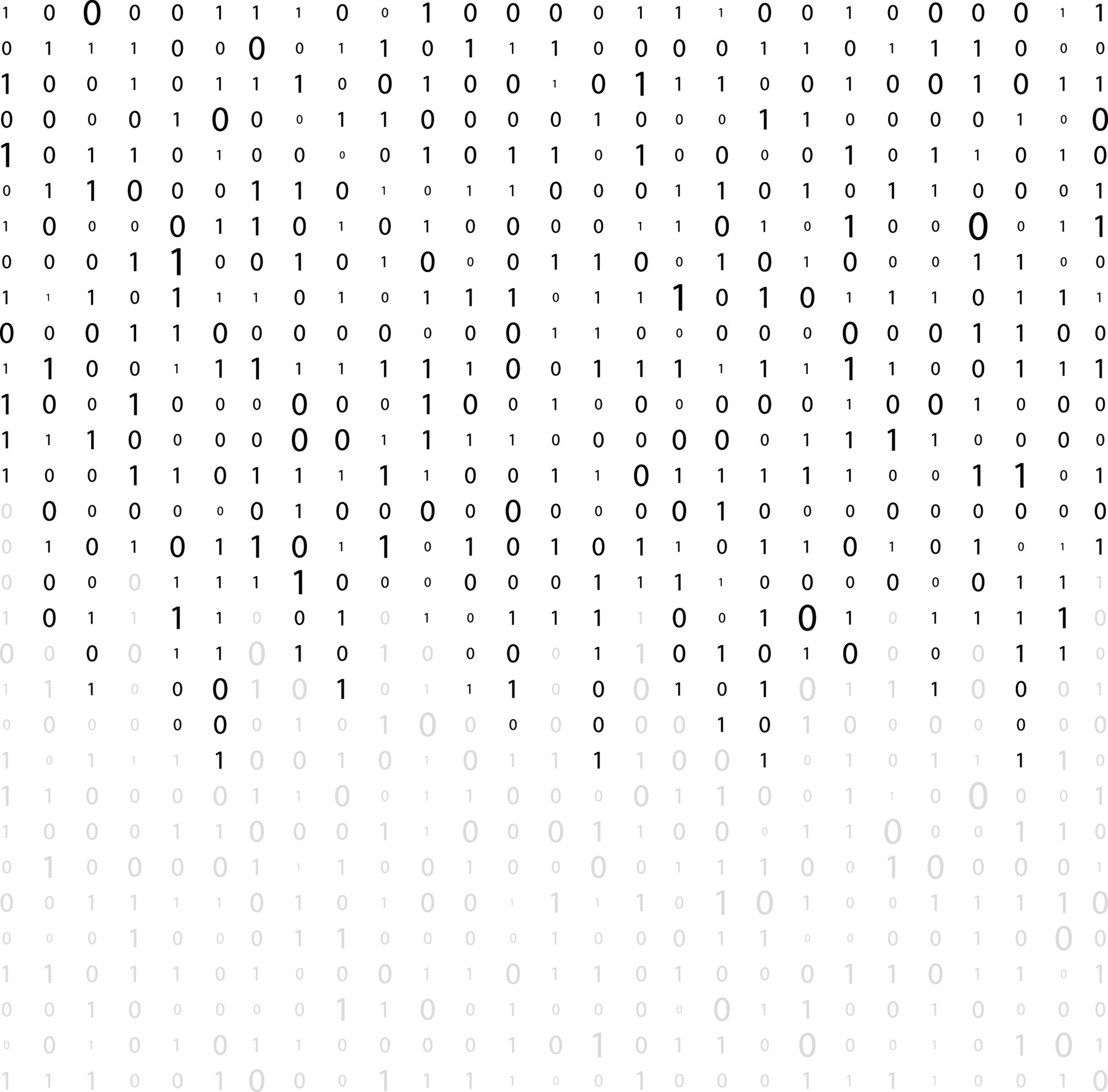 Binary Code Zero One Matrix White Background Beautiful Banner Wallpaper 10525793 Vector Art At