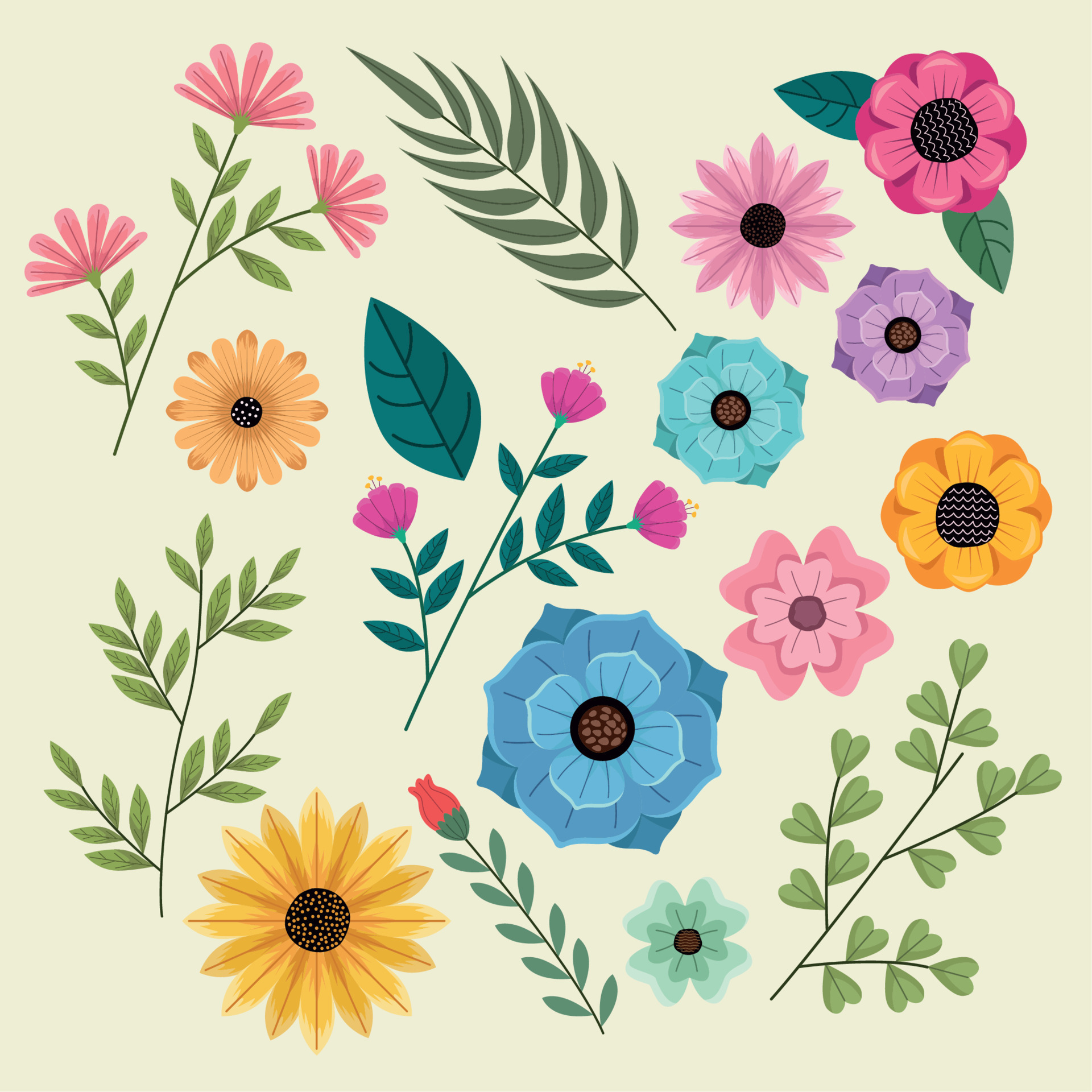 spring flowers pattern 10528187 Vector Art at Vecteezy