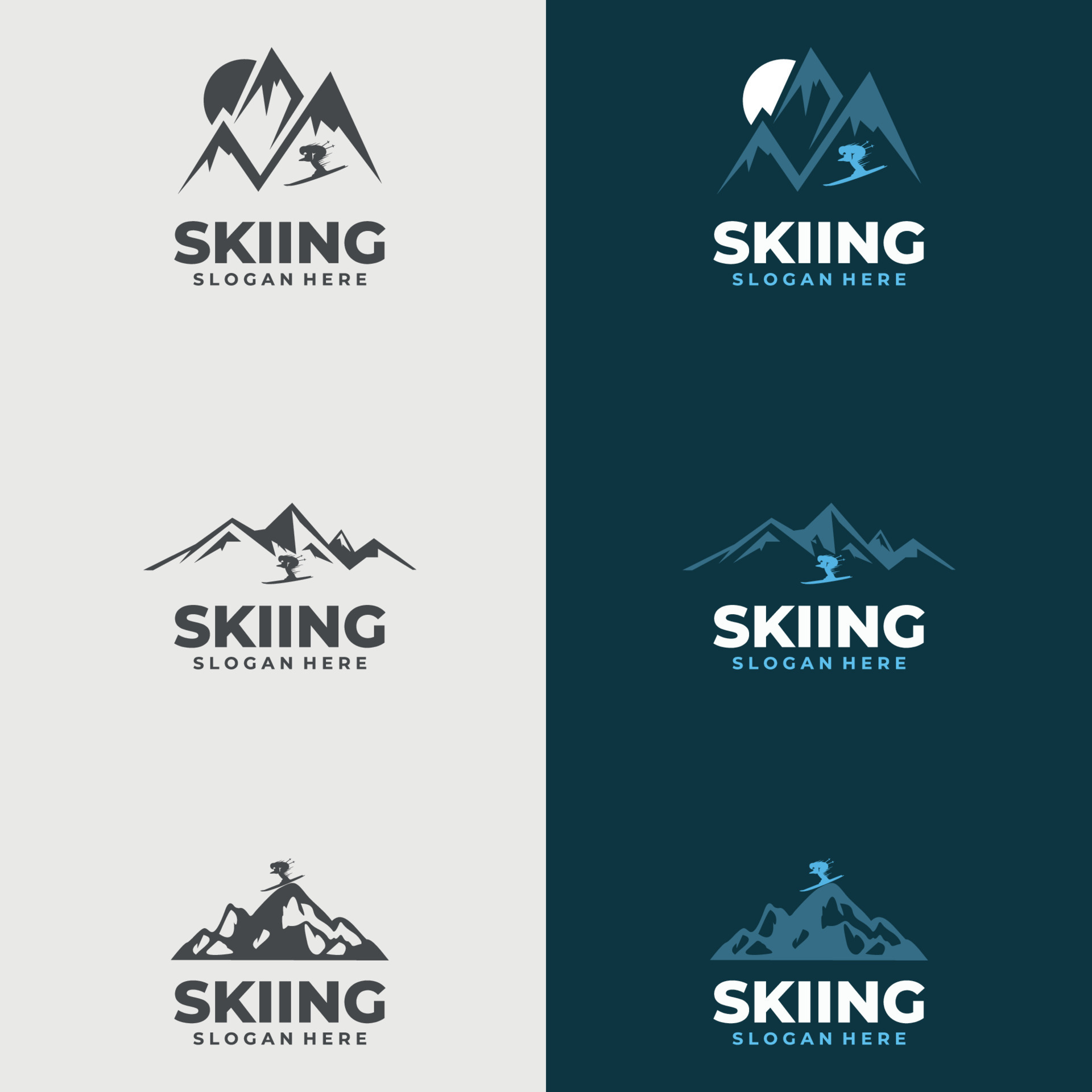 ski club logo, skier icon, skiing, mountains. Silhouette Ski logo ...