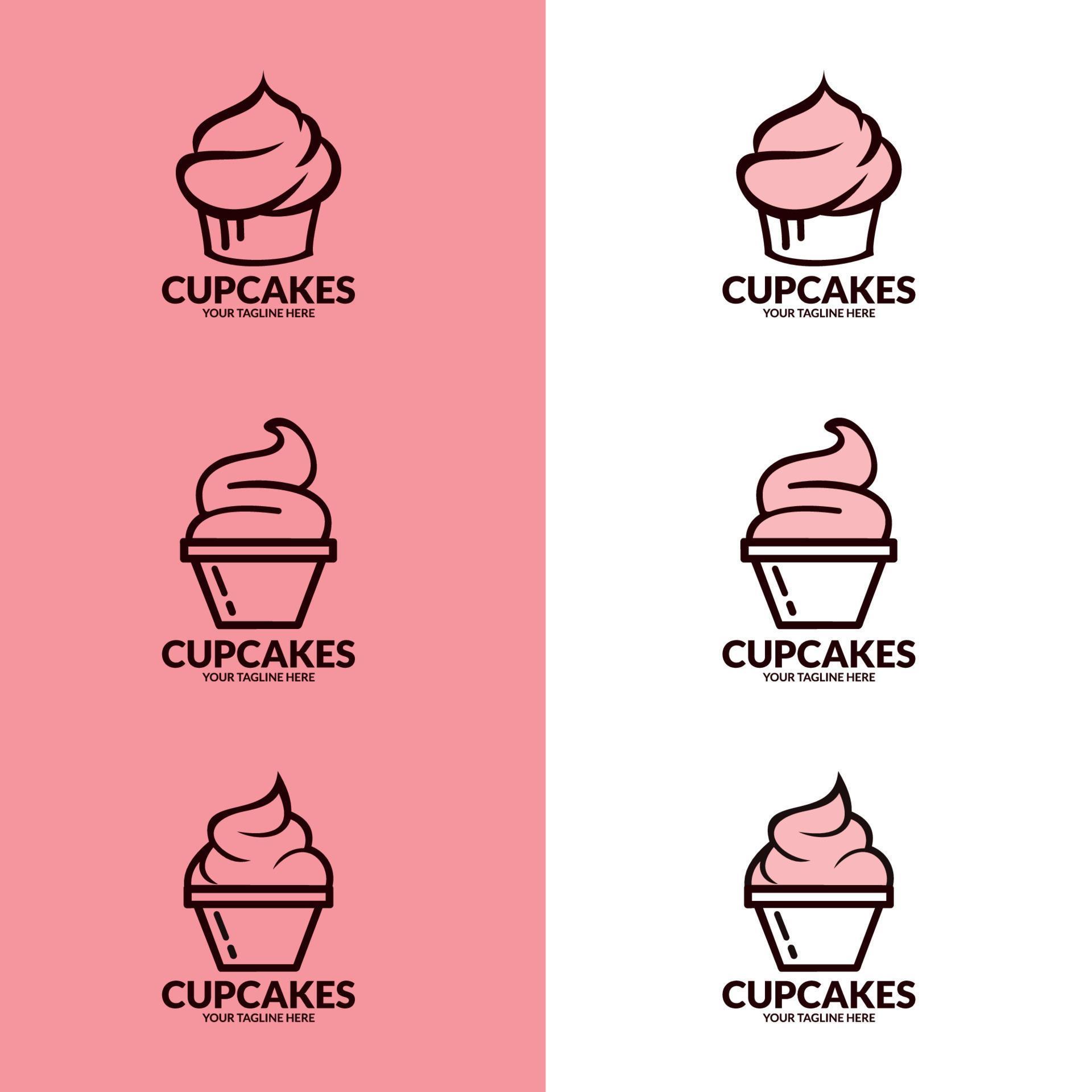 Cupcake Logo Icon Set Of Vector Bakery Logos Labels Badges And