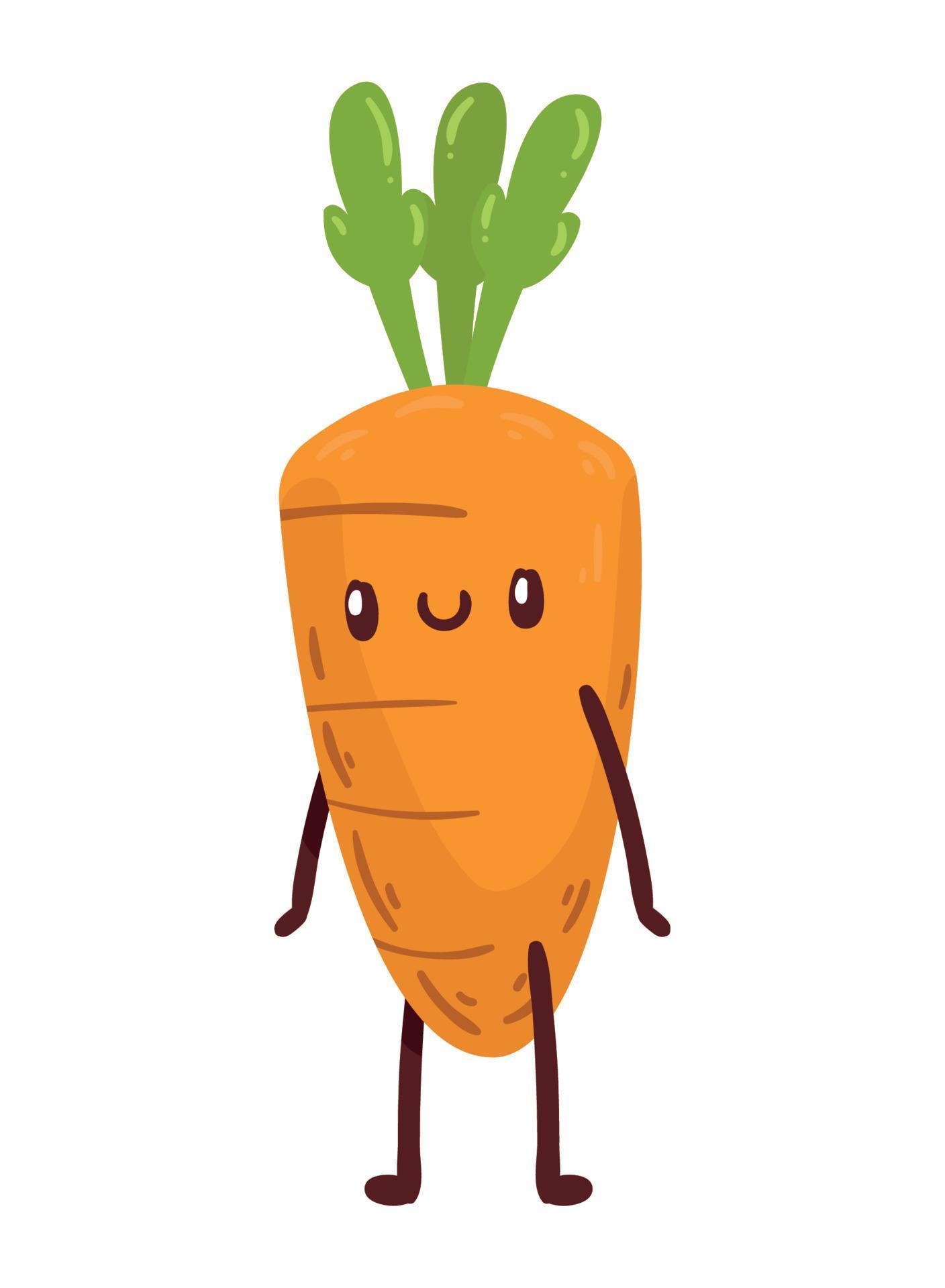 carrot kawaii food 10531515 Vector Art at Vecteezy