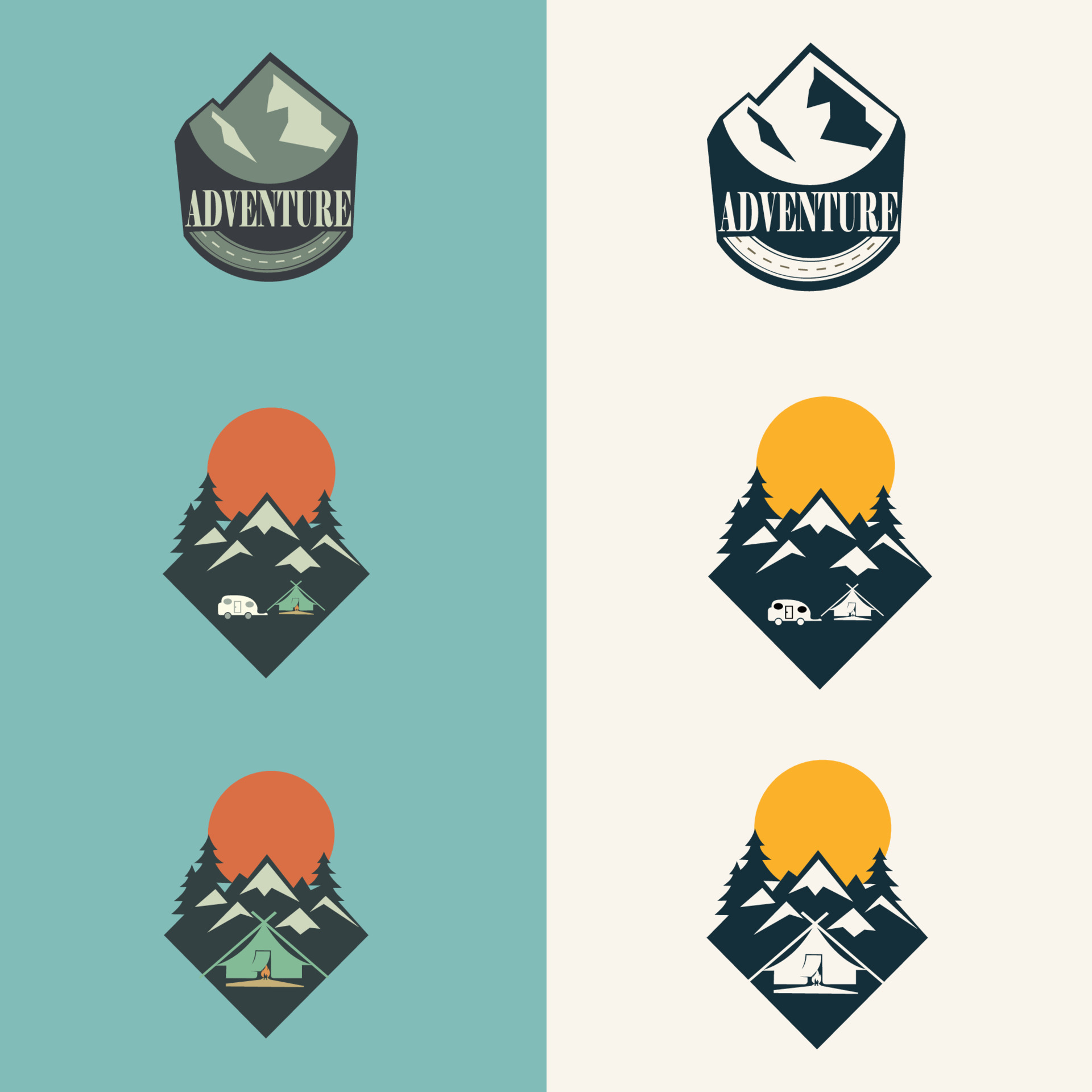 Vintage Summer Camp Logos