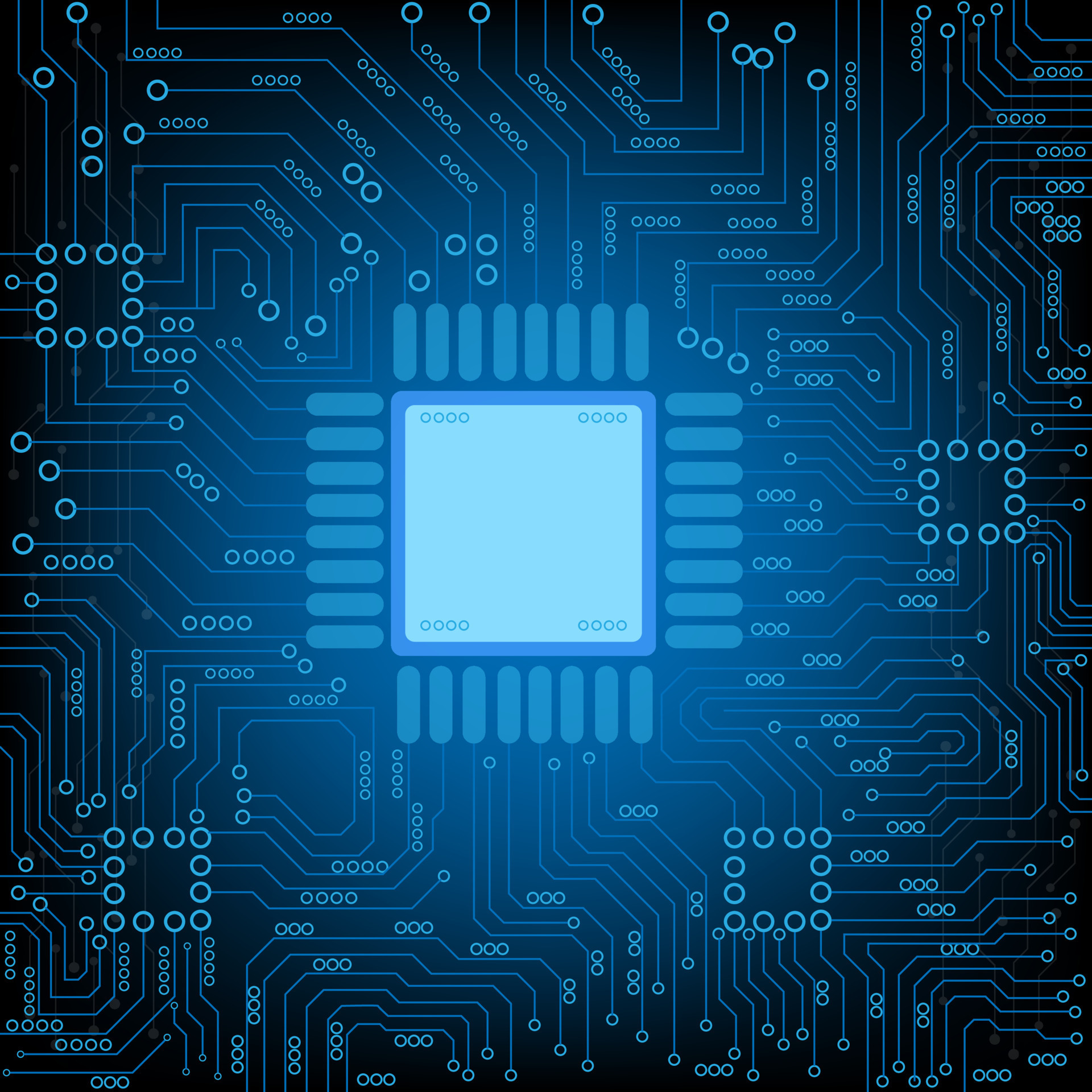 Computer Chip Electronic Circuit Board Vector For Technology And
