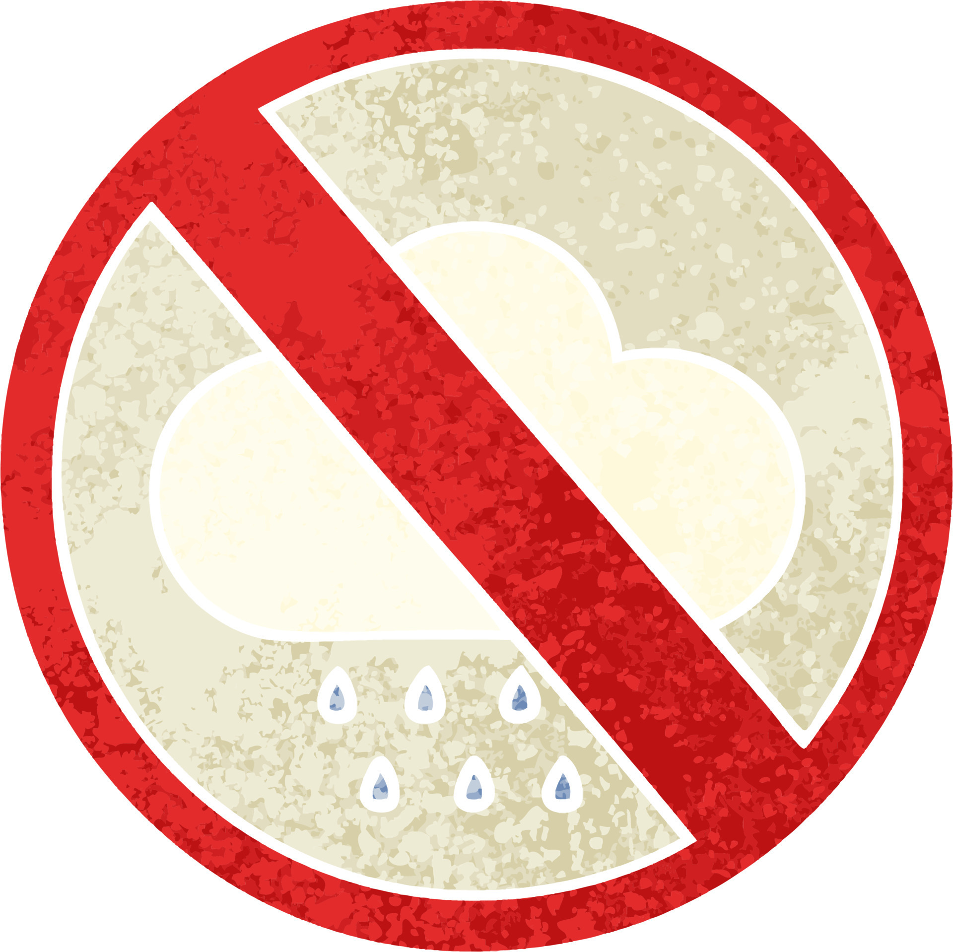 retro illustration style cartoon no rain allowed sign 10541923 Vector Art at Vecteezy