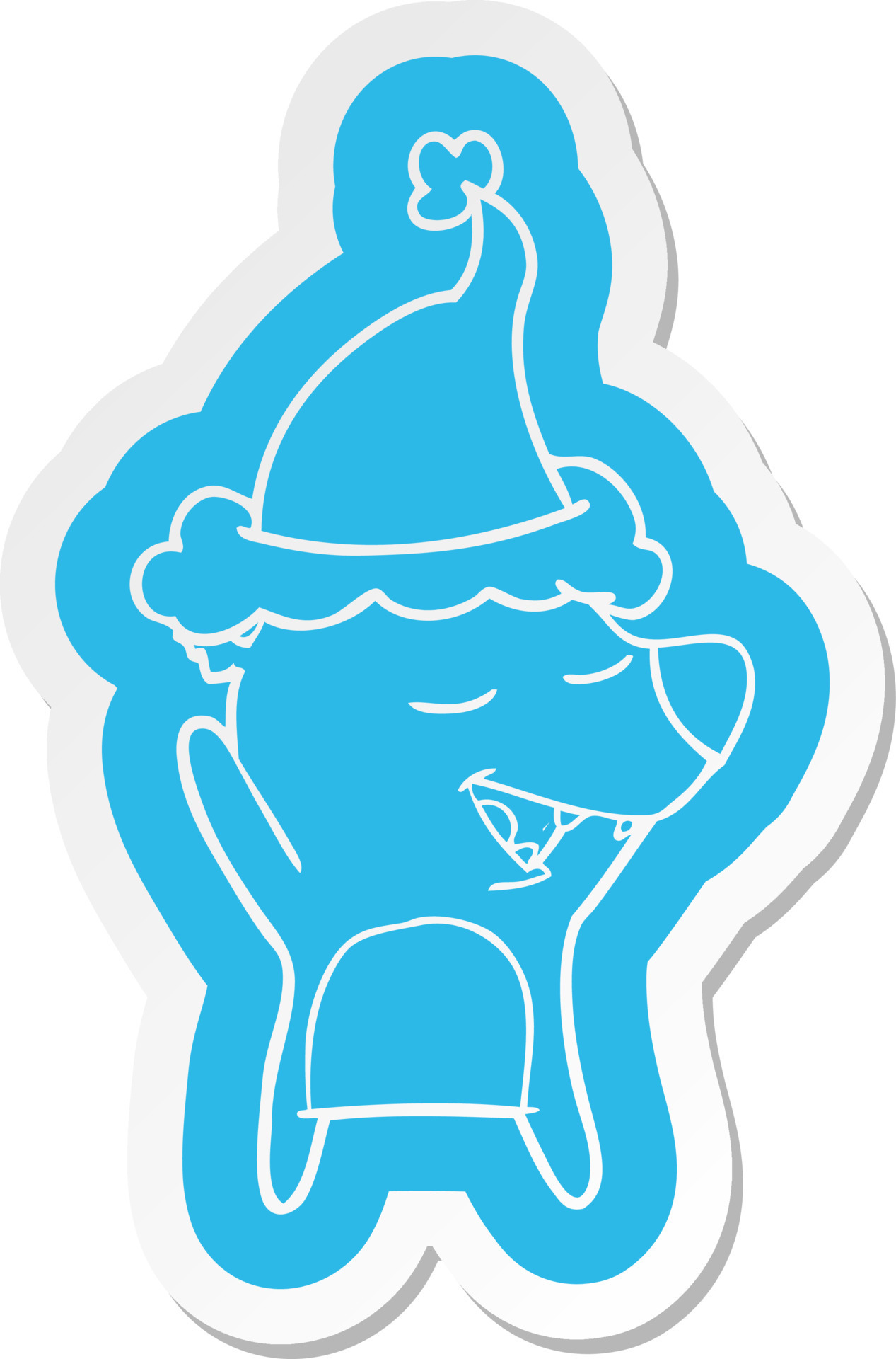 Cartoon Sticker Of A Bear Wearing Santa Hat 10544300 Vector Art At Vecteezy