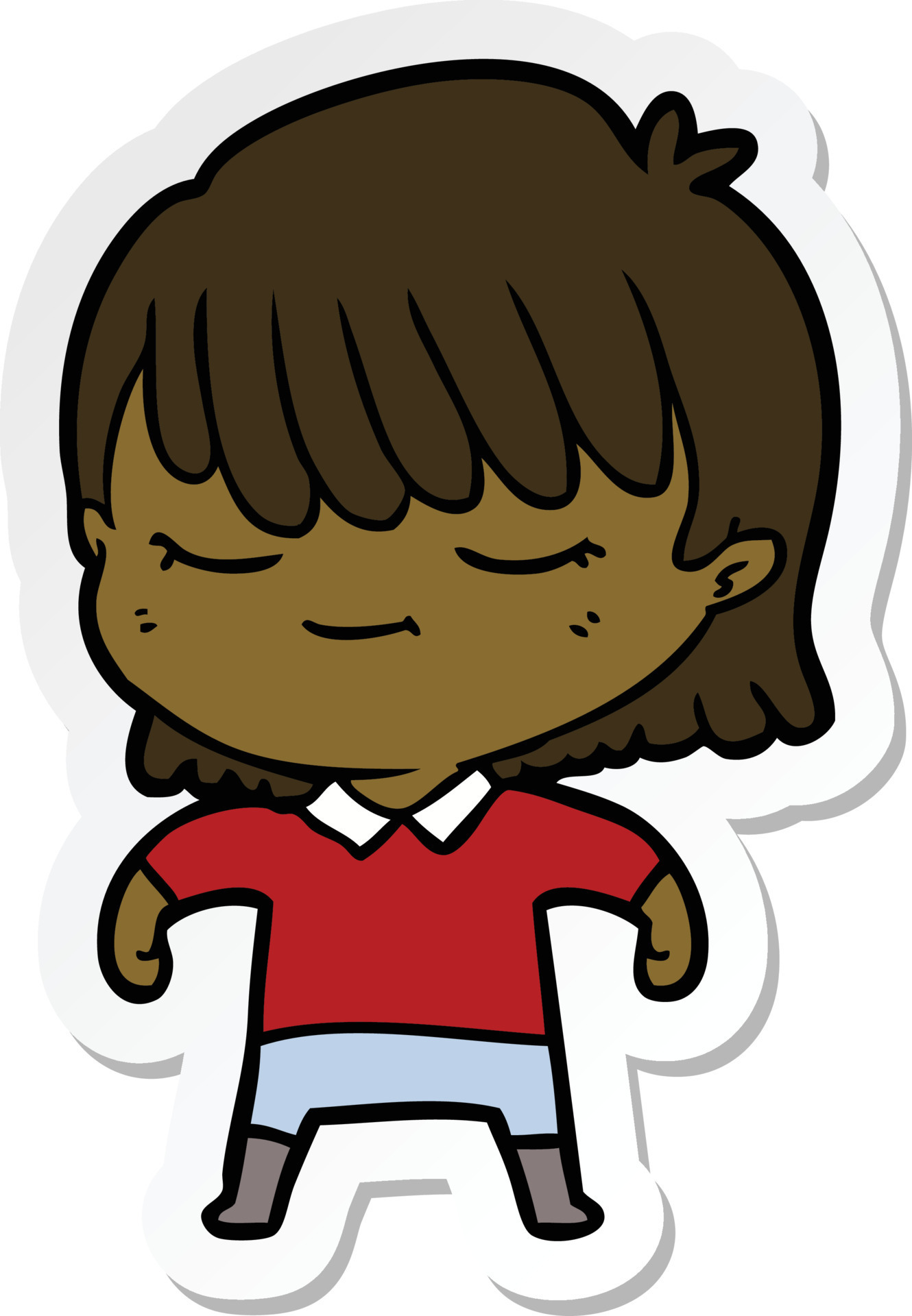 sticker of a cartoon woman 10545344 Vector Art at Vecteezy