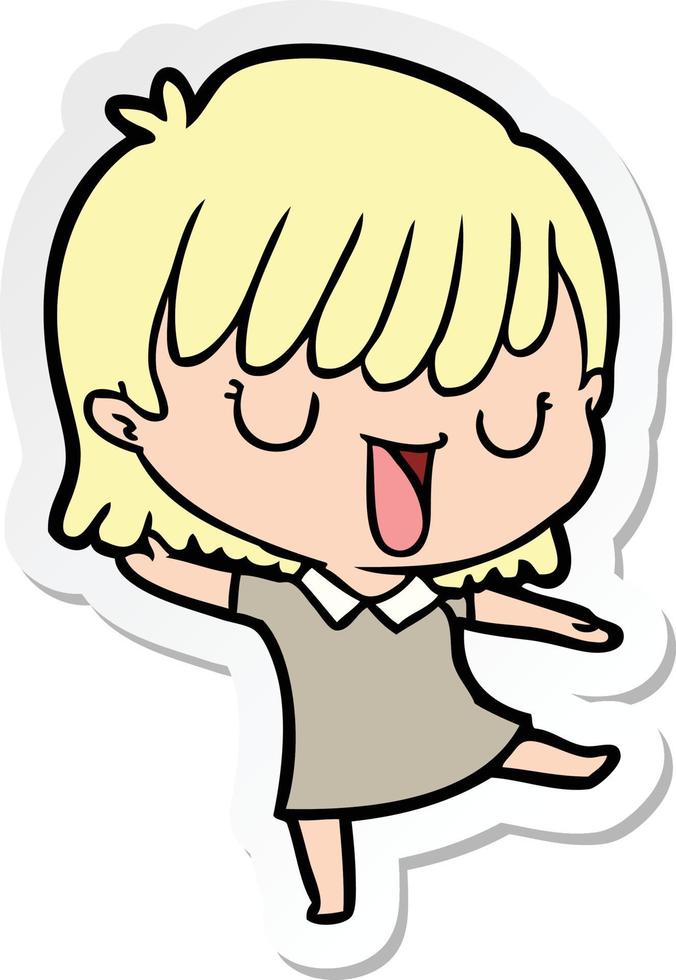 sticker of a cartoon woman 10550502 Vector Art at Vecteezy