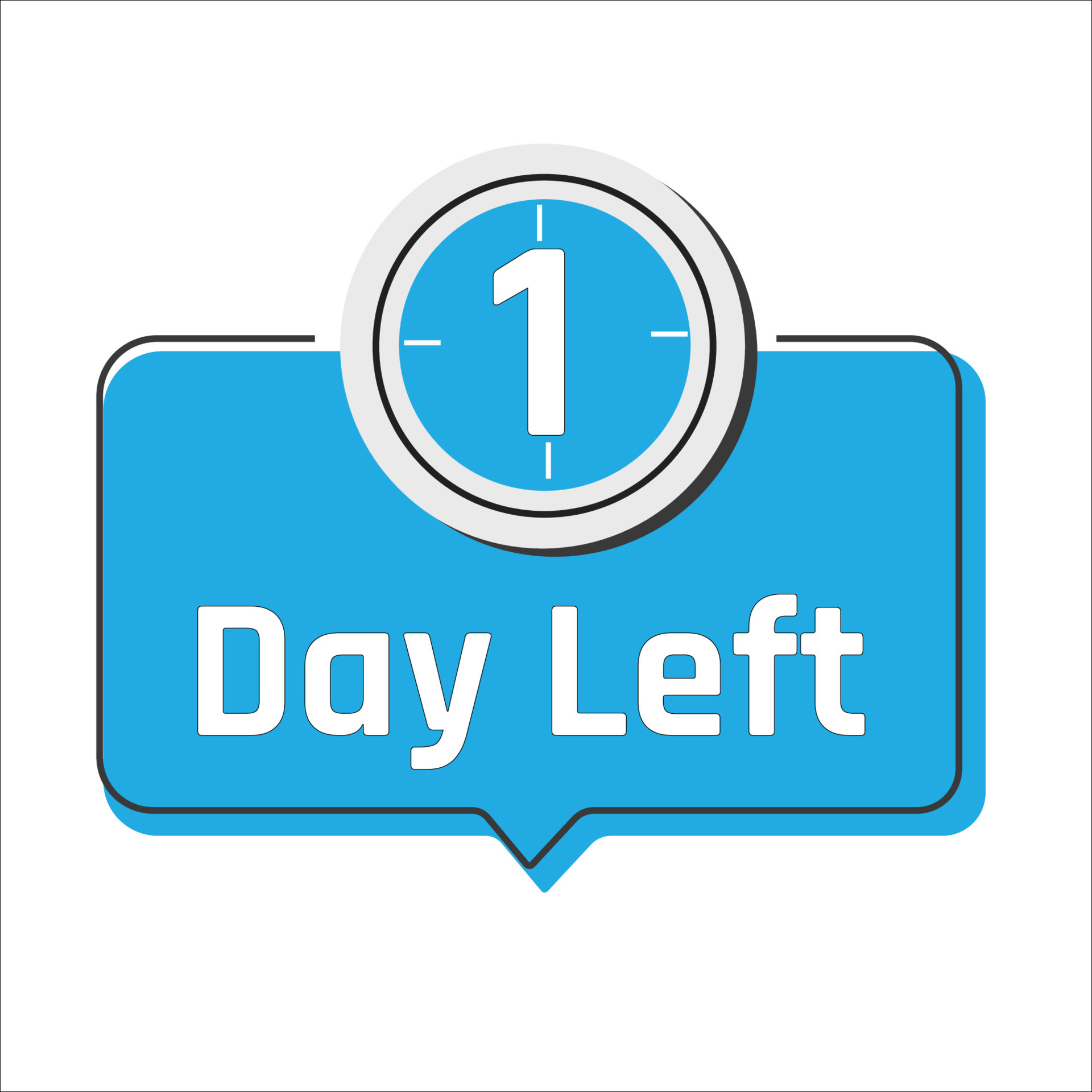 1 Days Left Badge For Promotion Sale Template Flyer Banner Poster