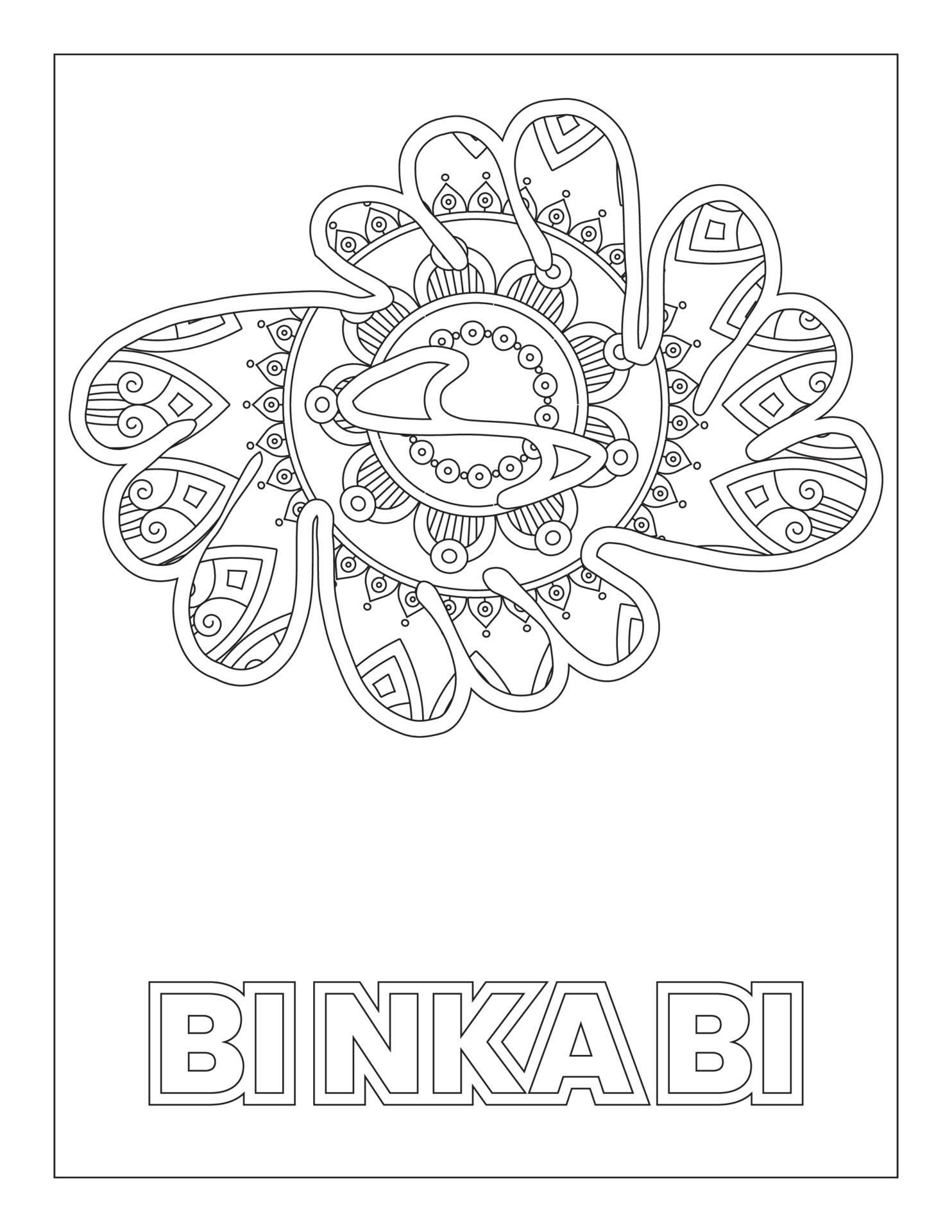 African Adinkra Symbols Coloring Page Binka Bi 10553648 Vector Art At Vecteezy
