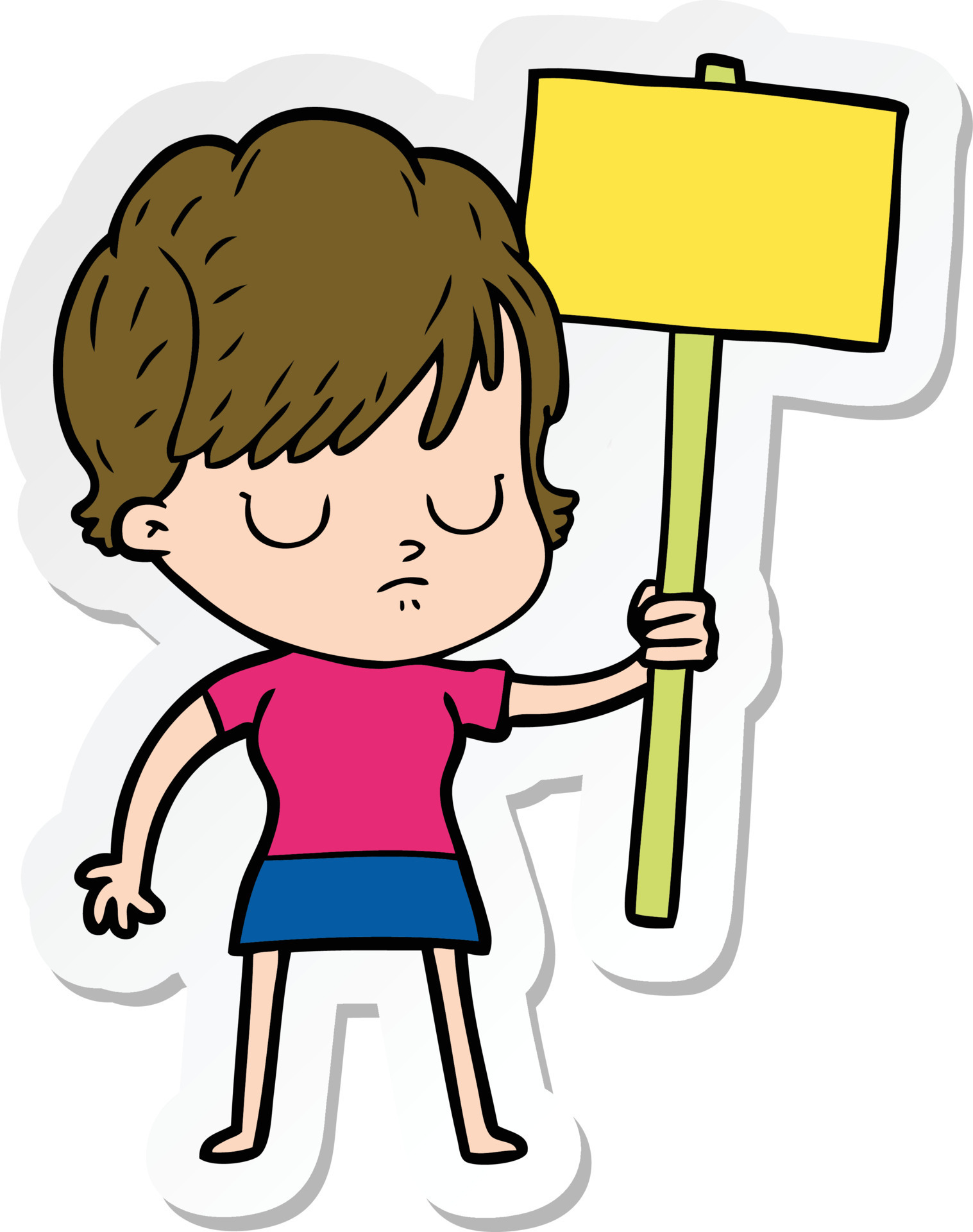 sticker of a cartoon woman 10555067 Vector Art at Vecteezy