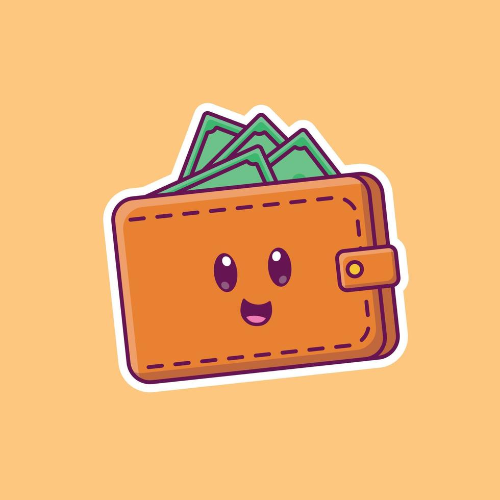 Cute cartoon wallet with money in vector illustration 10556138 Vector ... Cute cartoon wallet with money in vector illustration 10556138 Vector ...