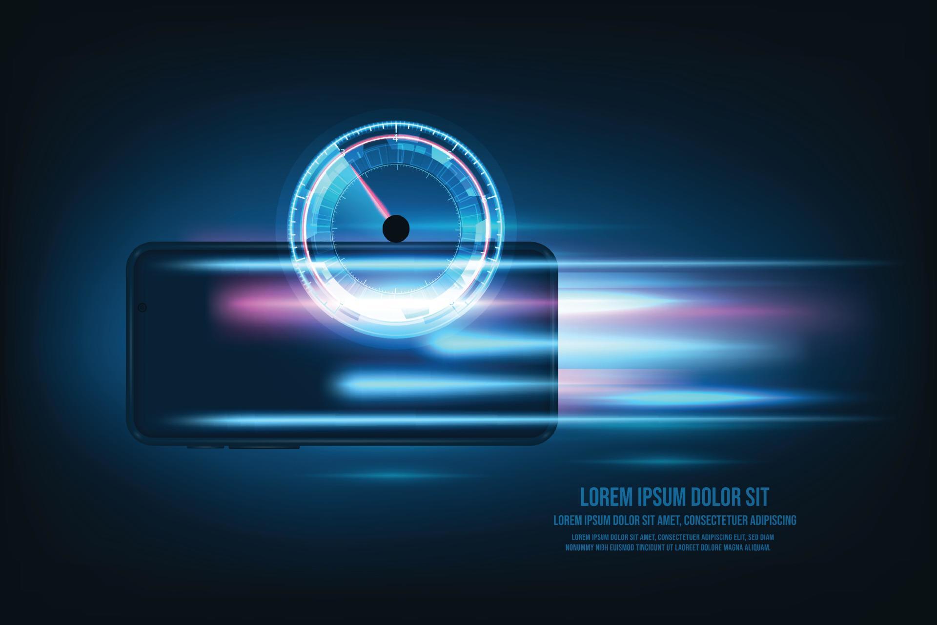 Vector technology internet high speed test smartphone interface ...