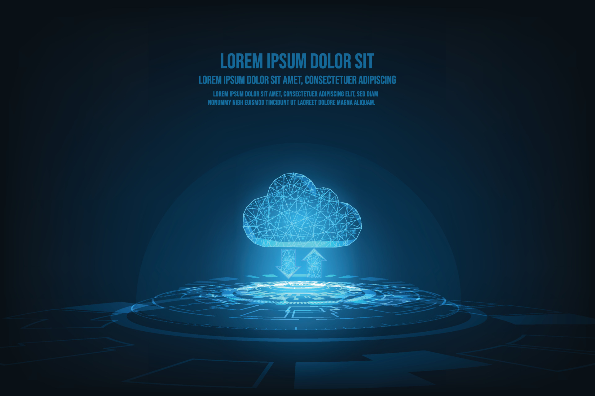 Vector Data Cloud Storage Network From Lines Abstract Technology