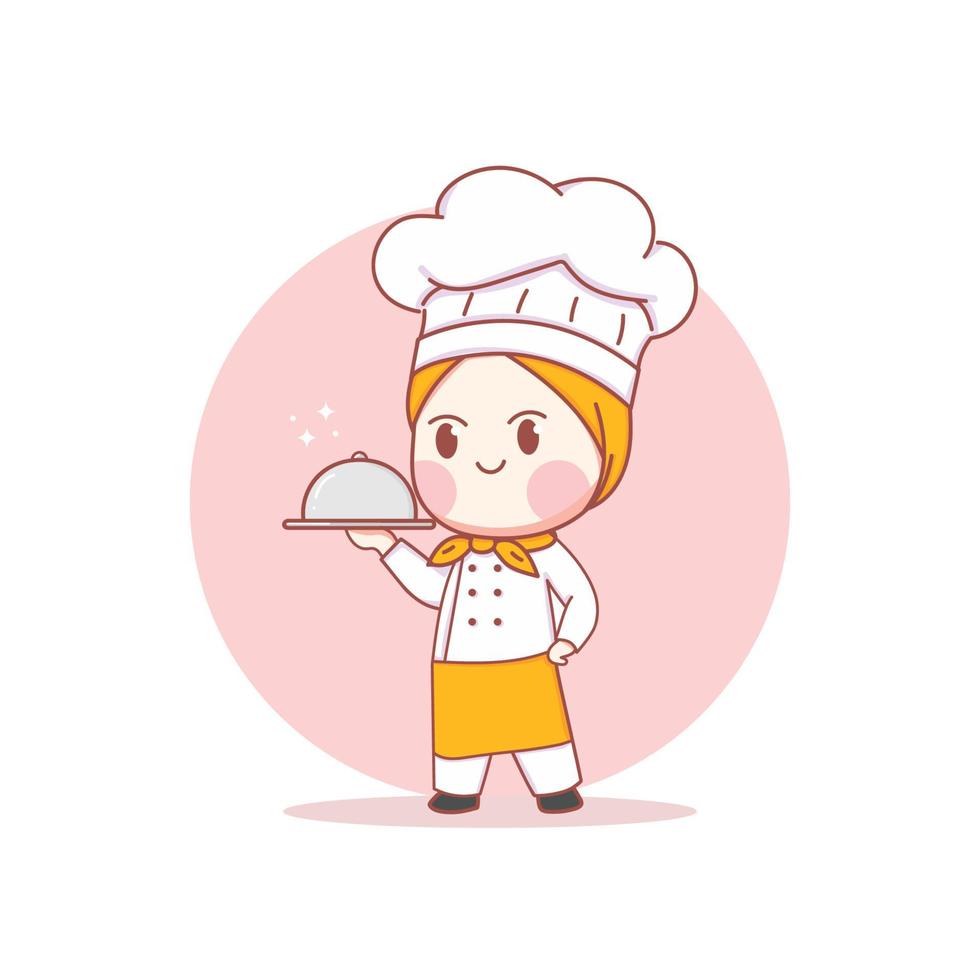 Cute Female Chef With Hijab Art Illlustration 10556444 Vector Art at ... Cute Female Chef With Hijab Art Illlustration 10556444 Vector Art at ...