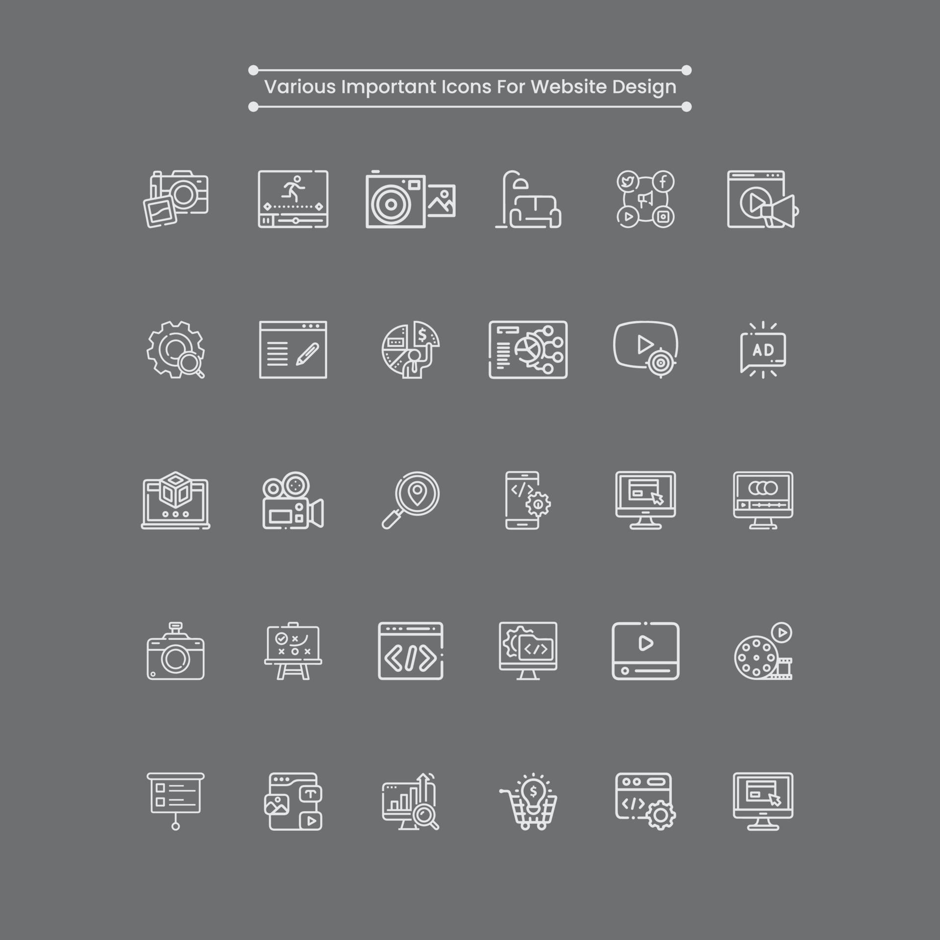 Various Icon for UI Design Vector Illustration 10557353 Vector Art at ...