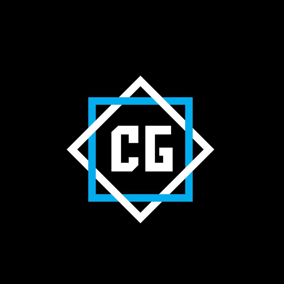 diseño de logotipo de letra cg sobre fondo negro. concepto de logotipo de letra de círculo ...