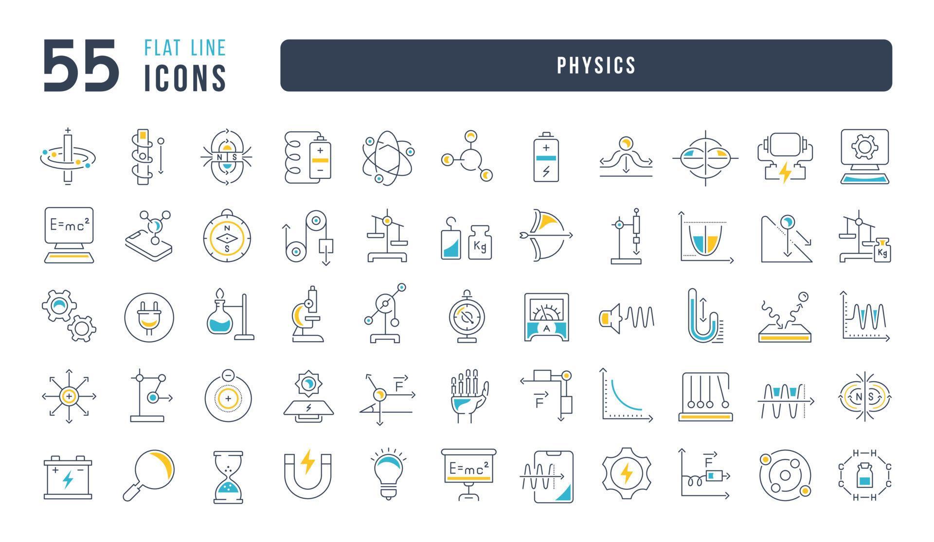 Set of linear icons of Physics 10560490 Vector Art at Vecteezy