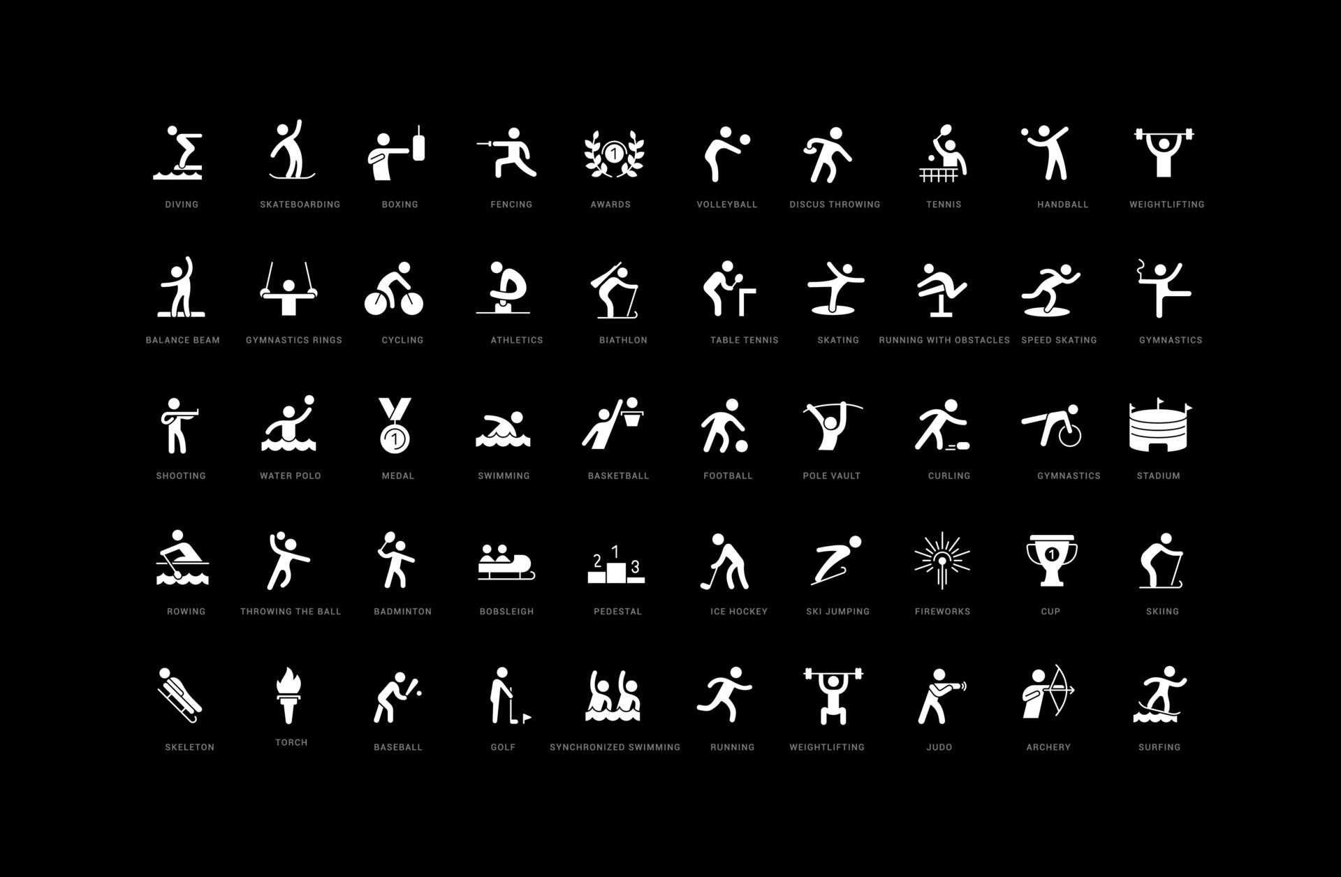 Set Of Simple Icons Of International Sporting Events 10560990 Vector set-of-simple-icons-of-international-sporting-events-10560990-vector