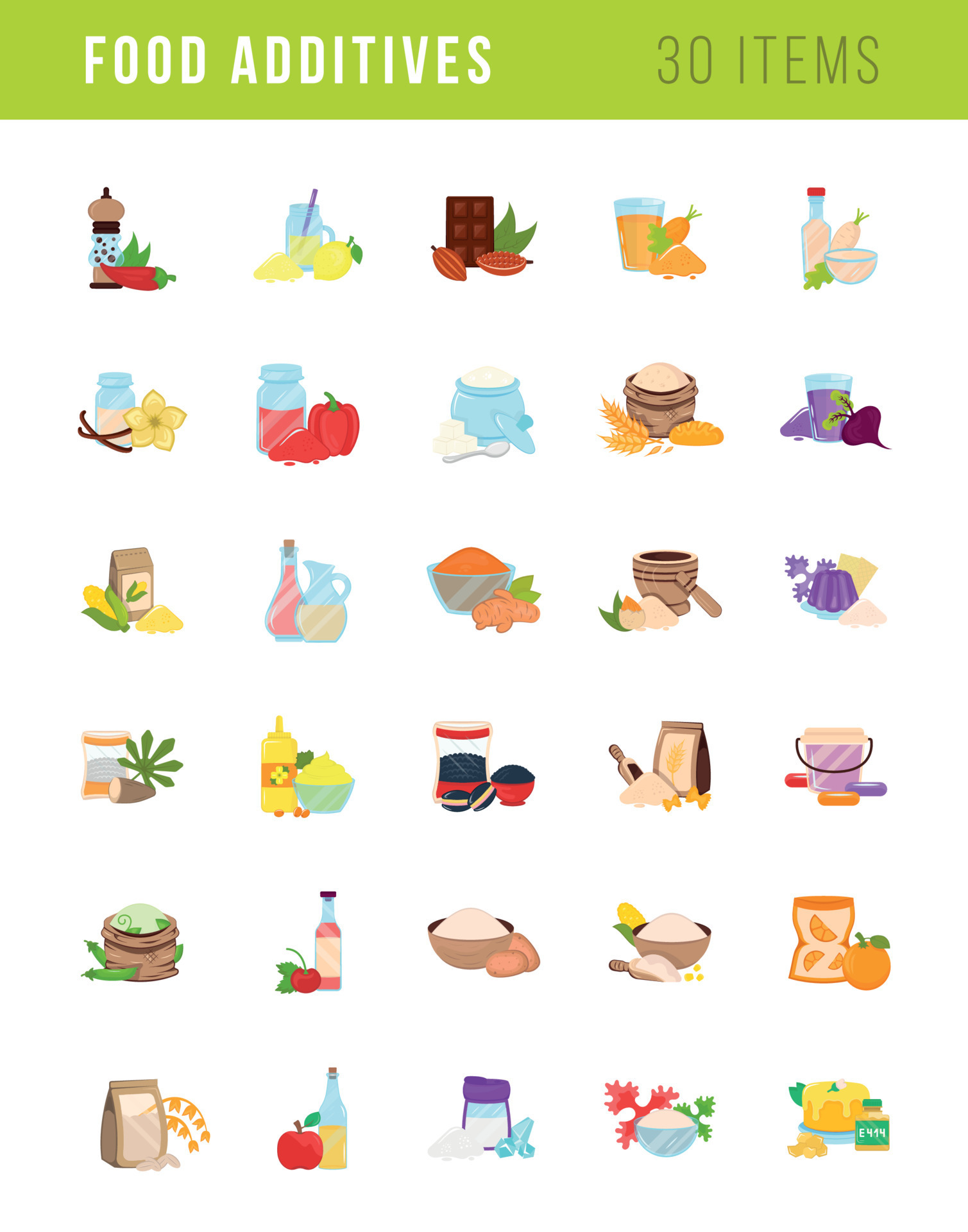 Illustrations Of Food Additives 10561110 Vector Art At Vecteezy