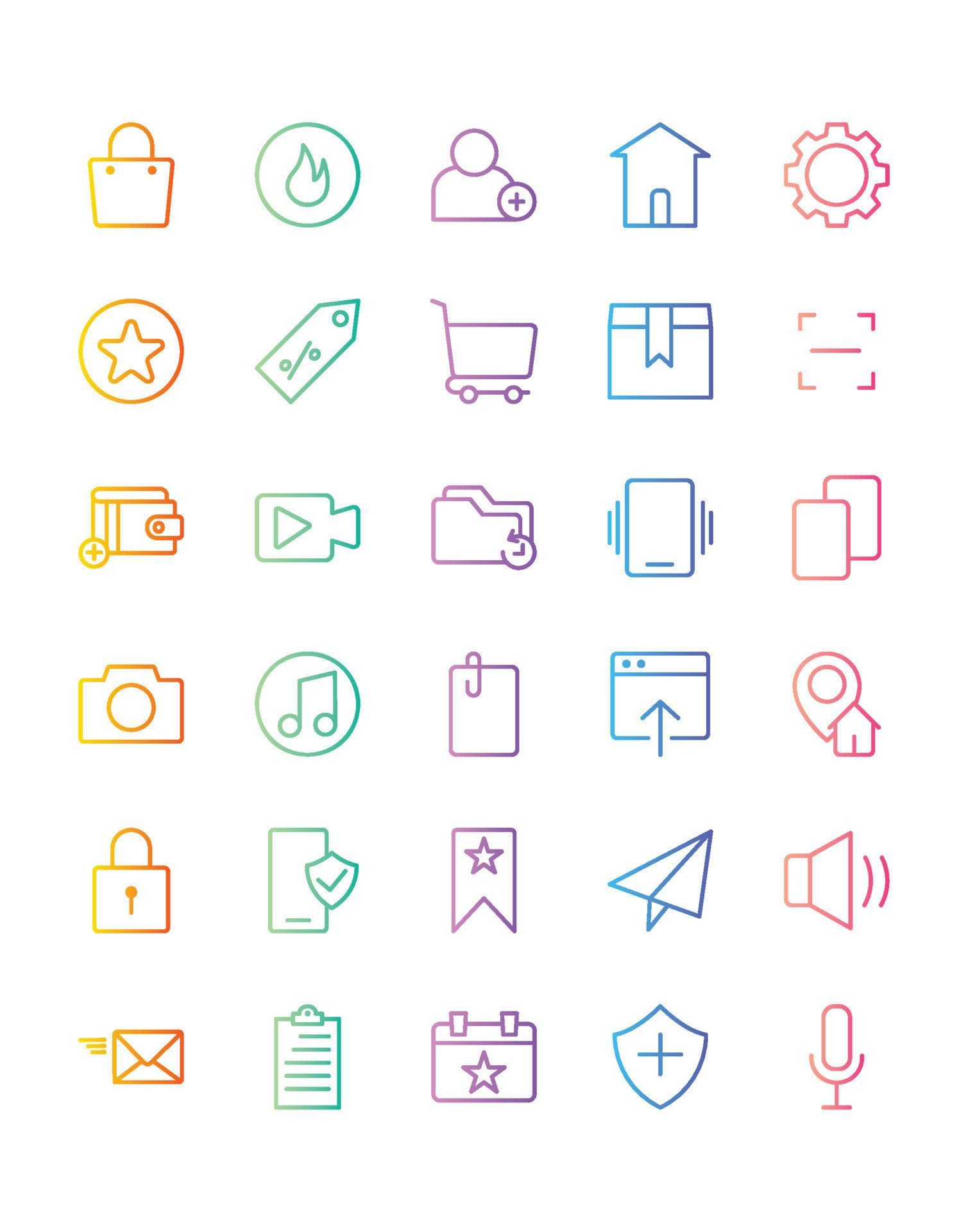 User Interface Icon Set 30 isolated on white background 10561754 Vector ...