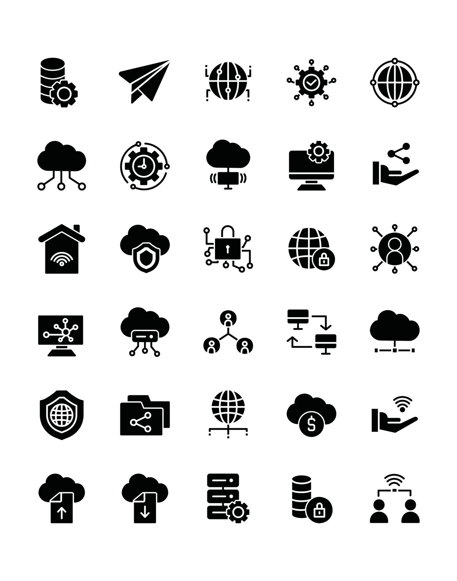 Networking Icon Set 30 isolated on white background 10561942 Vector Art ...
