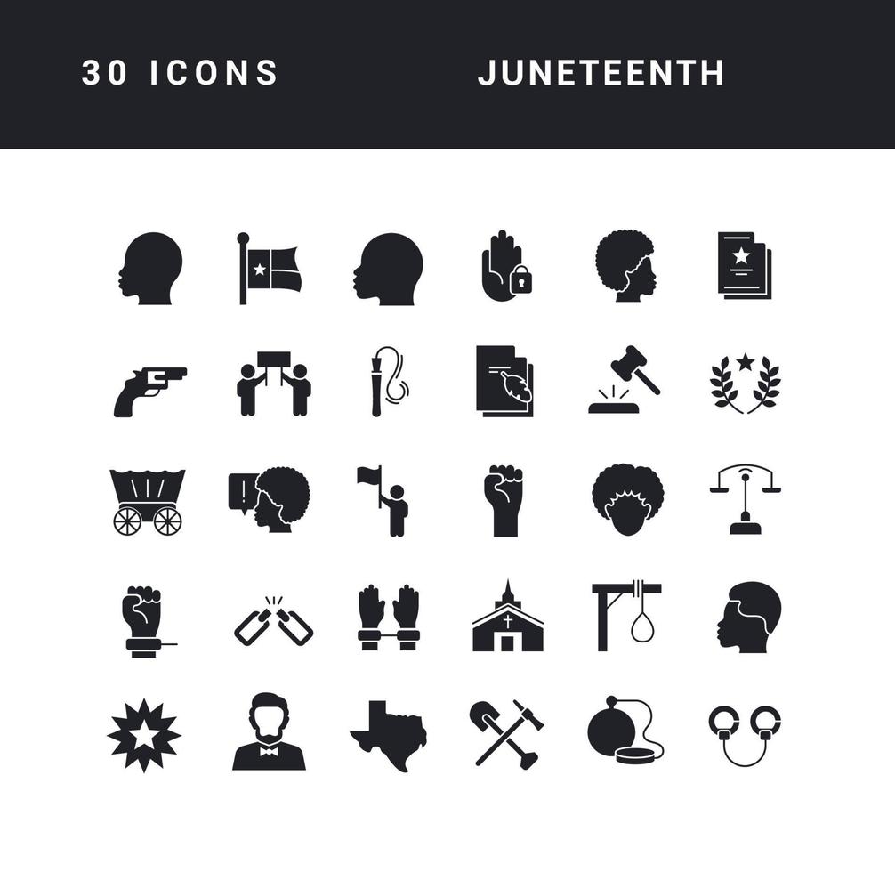 Set of simple icons of Juneteenth 10562014 Vector Art at Vecteezy