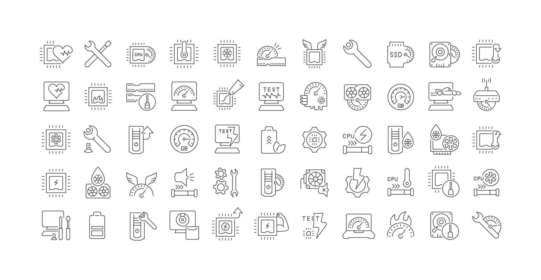 Set of linear icons of Overclocking 10562038 Vector Art at Vecteezy Set of linear icons of Overclocking 10562038 Vector Art at Vecteezy