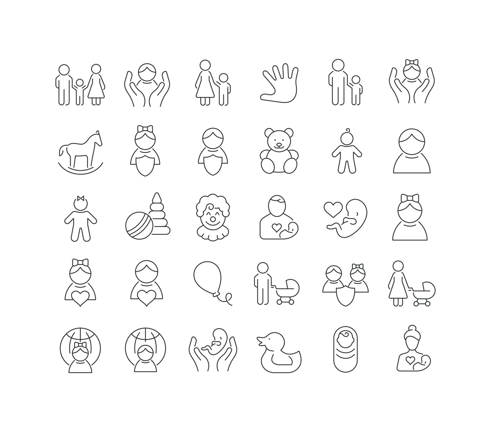 Vector Line Icons of International Childrens Day 10562464 Vector Art at ...