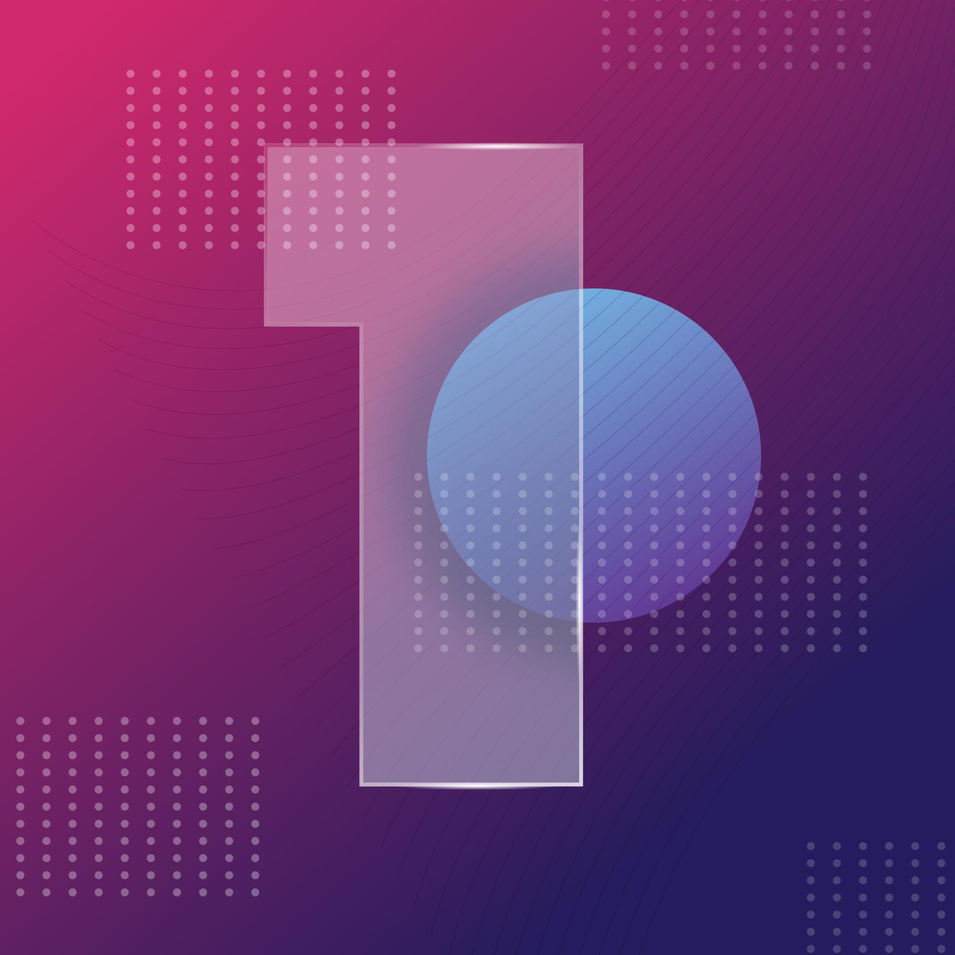 Glass morphism effect. Transparent frosted acrylic shape number 1 on ...