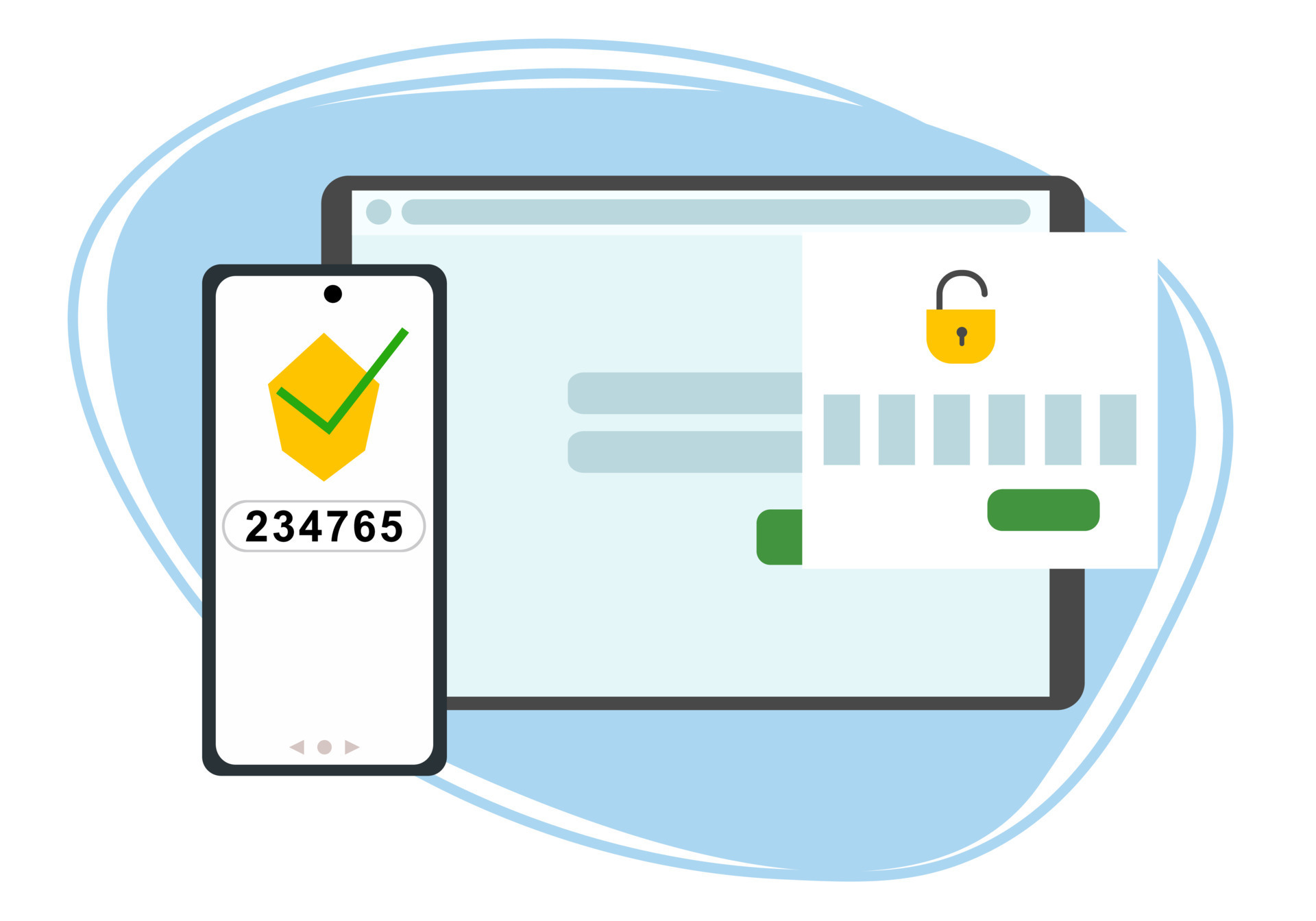 Two Factor Authentication Security 10566877 Vector Art At Vecteezy