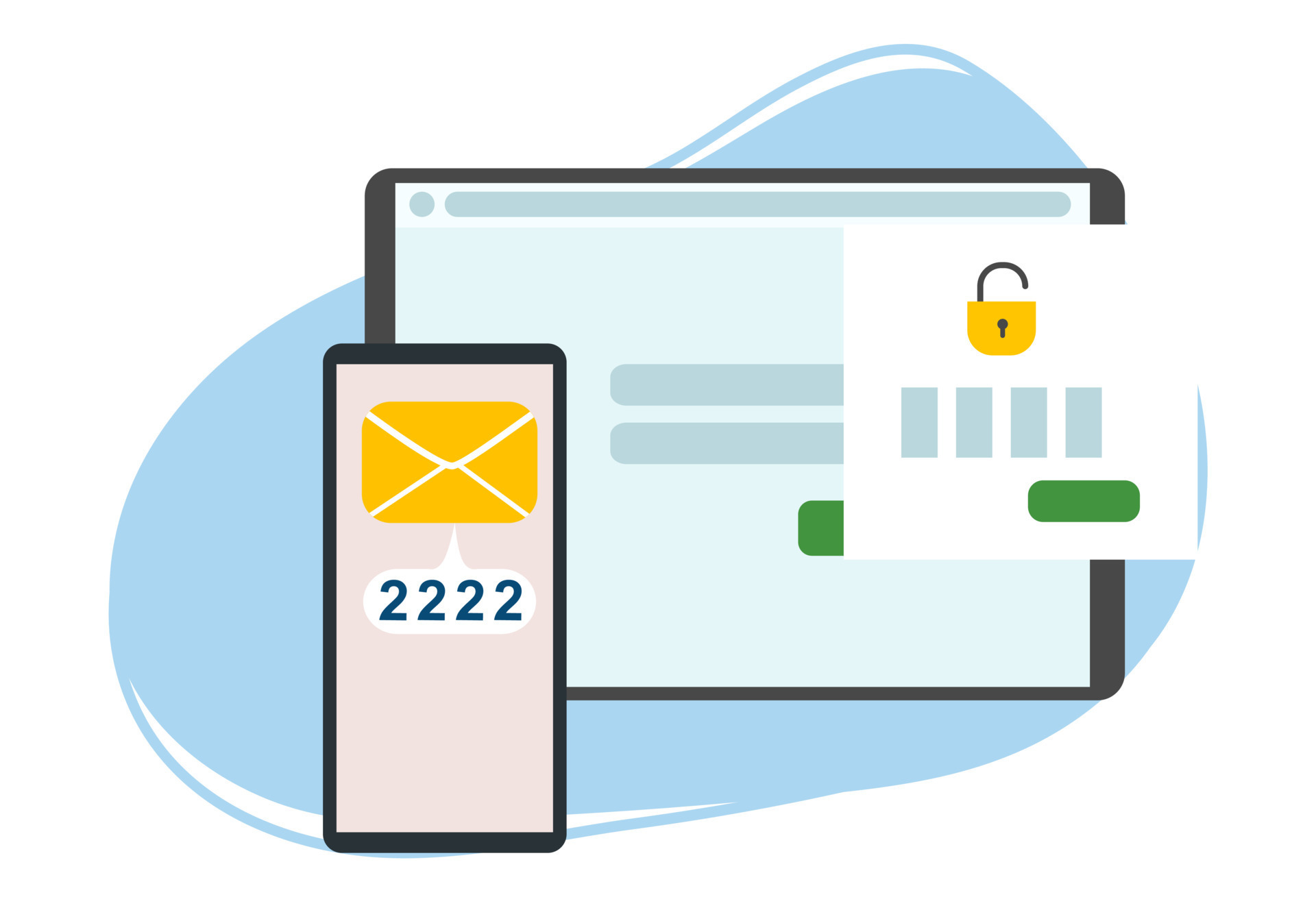 Two Factor Authentication Security 10566895 Vector Art At Vecteezy