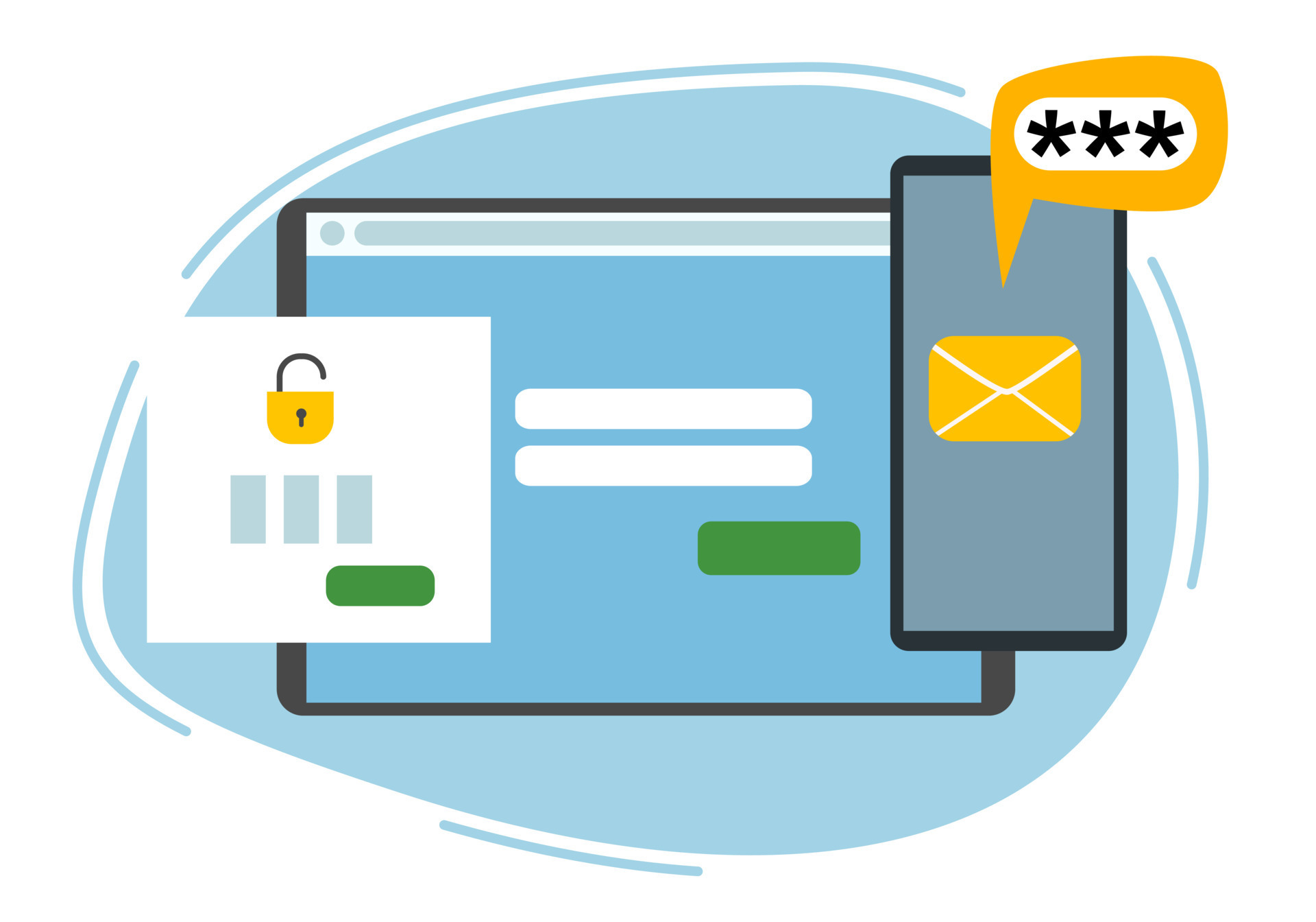 Two Factor Authentication Security 10566898 Vector Art At Vecteezy