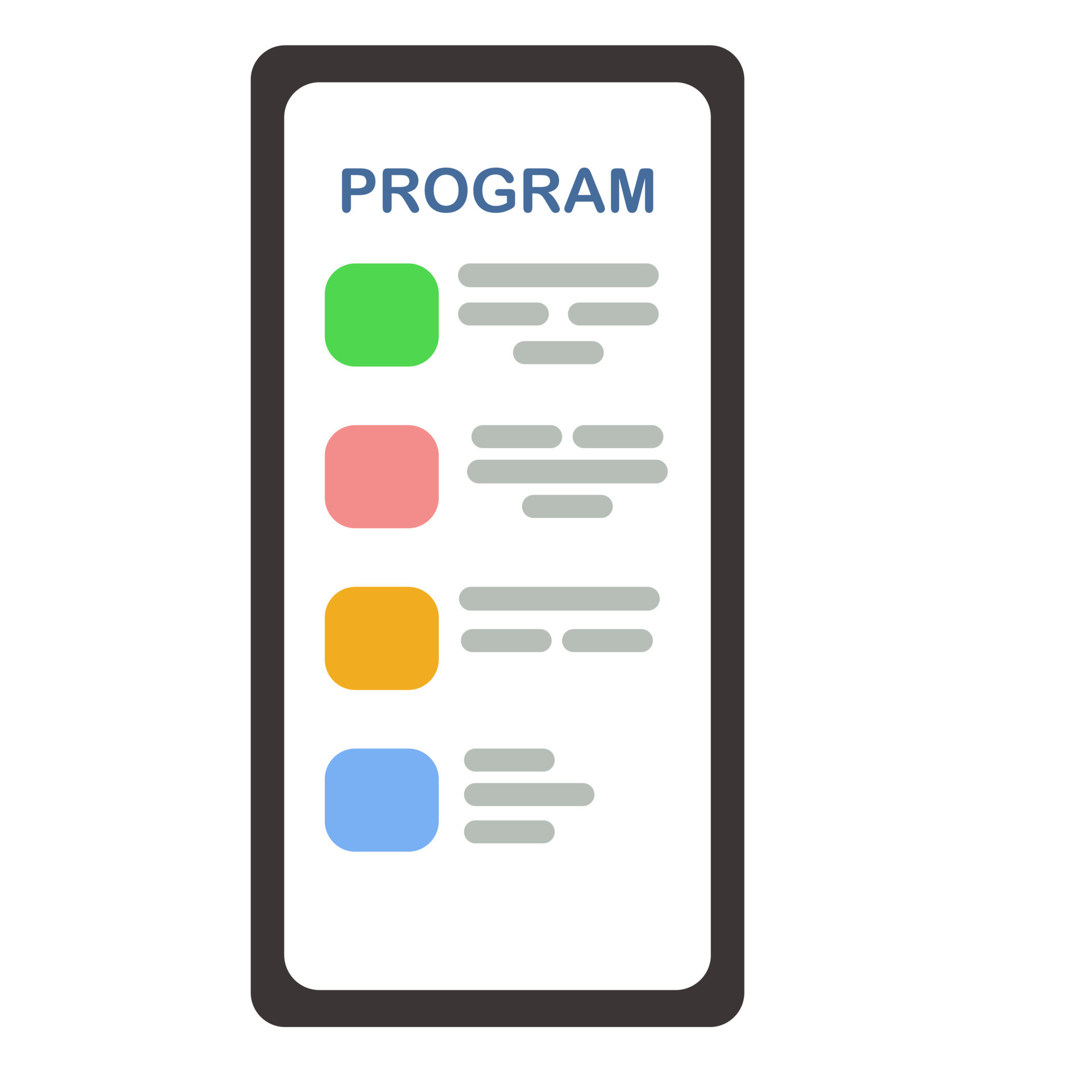 Smartphone with a list of programs. Vector illustration 10566913 Vector ...