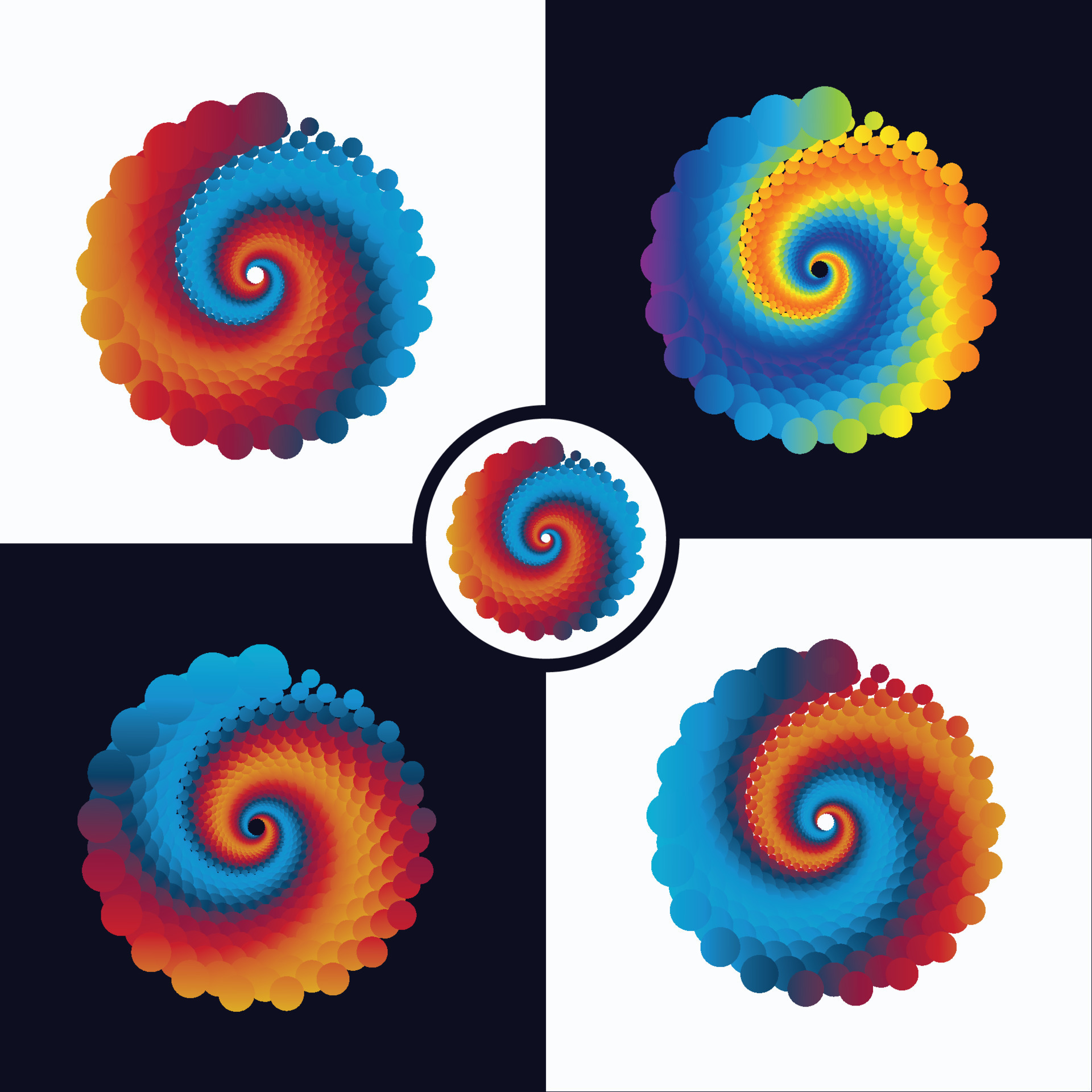 Abstract white tiny triangles in circle form. Geometric art. Halftone ...