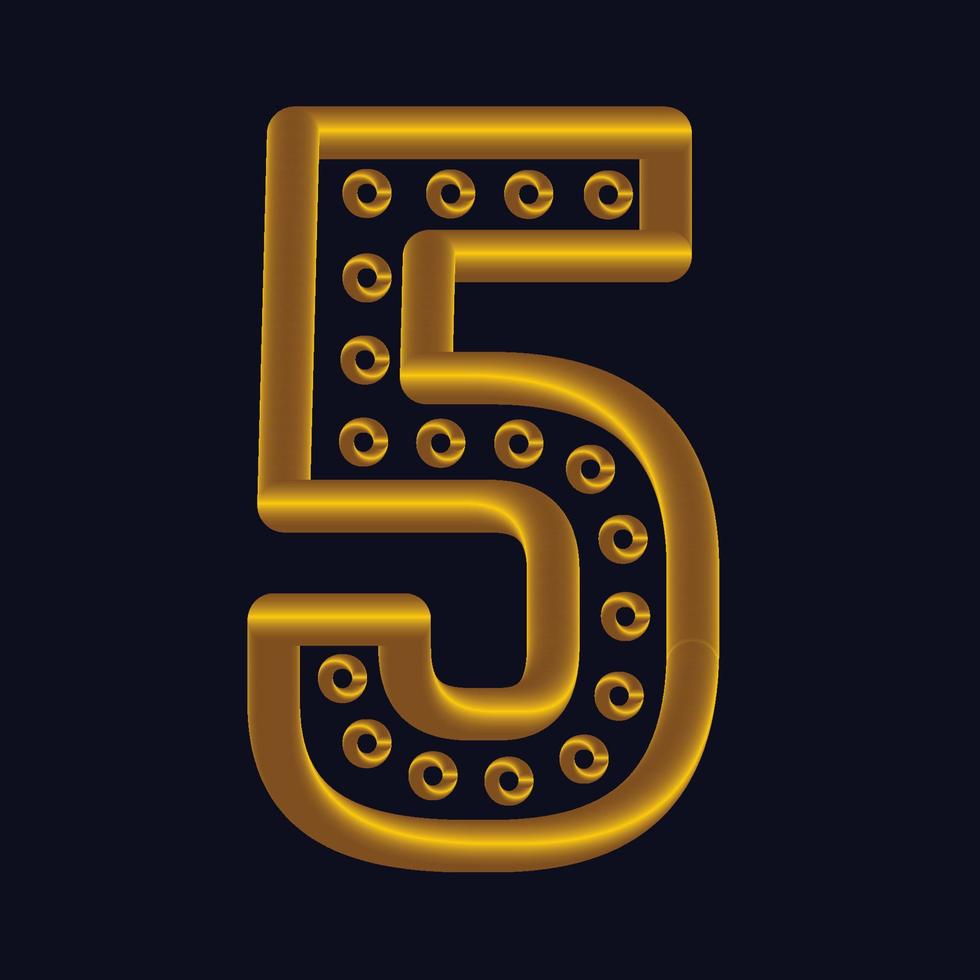 Gold 3d Numbers Symbol Set Vector Illustration 10567654 Vector Art At