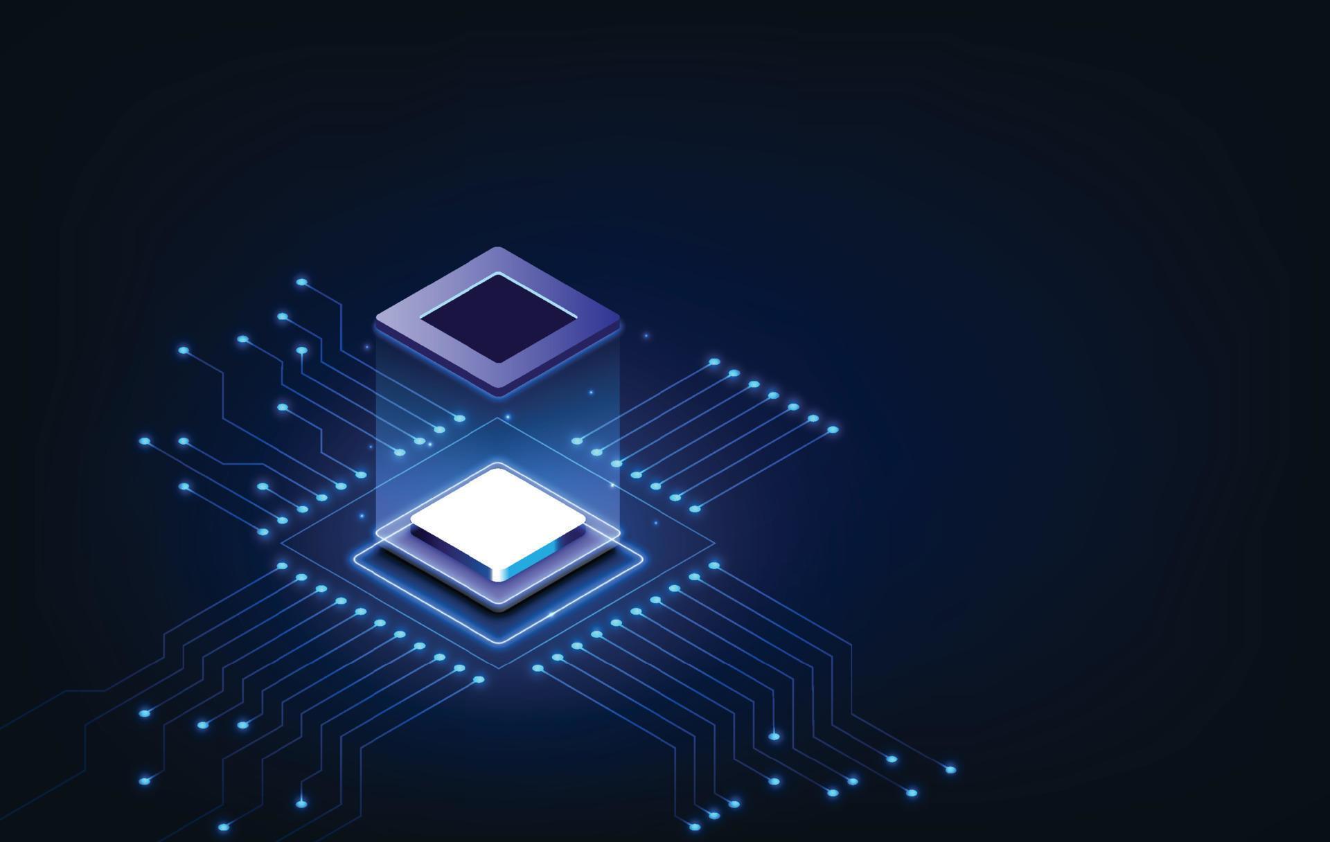 Abstract Technology Chip Processor Background Circuit Board And Html
