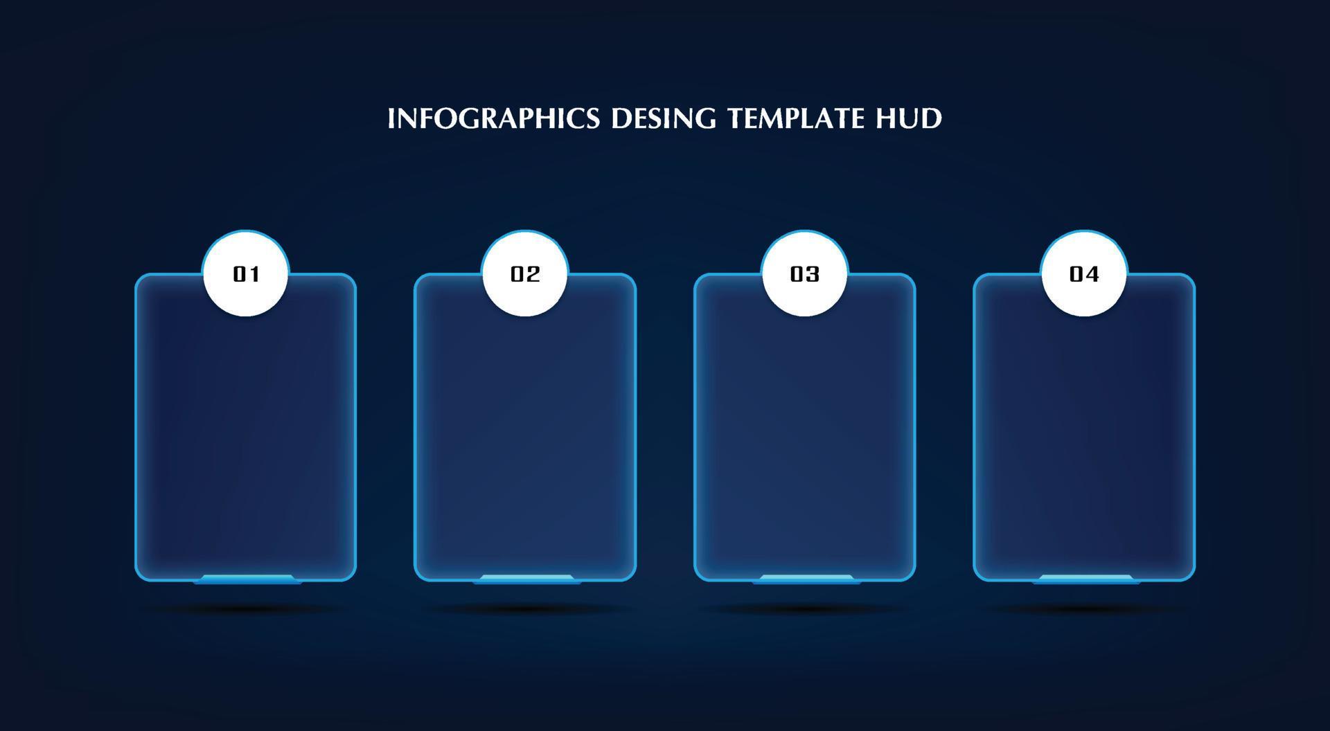 Infographics Design Template Hud Business Concept With 4 Steps Or Options Can Be Used For