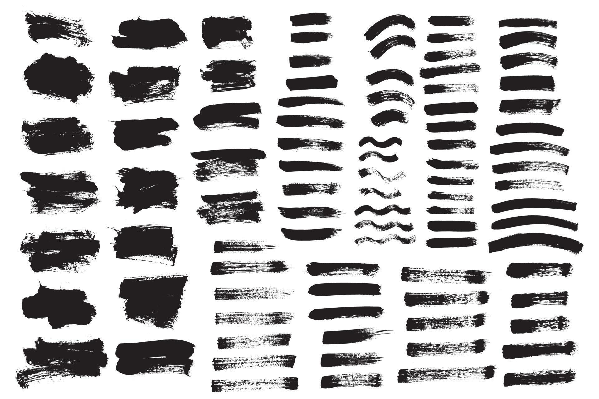 Vector brush strokes. Grunge design elements. Black ink brush. 10569664 ...