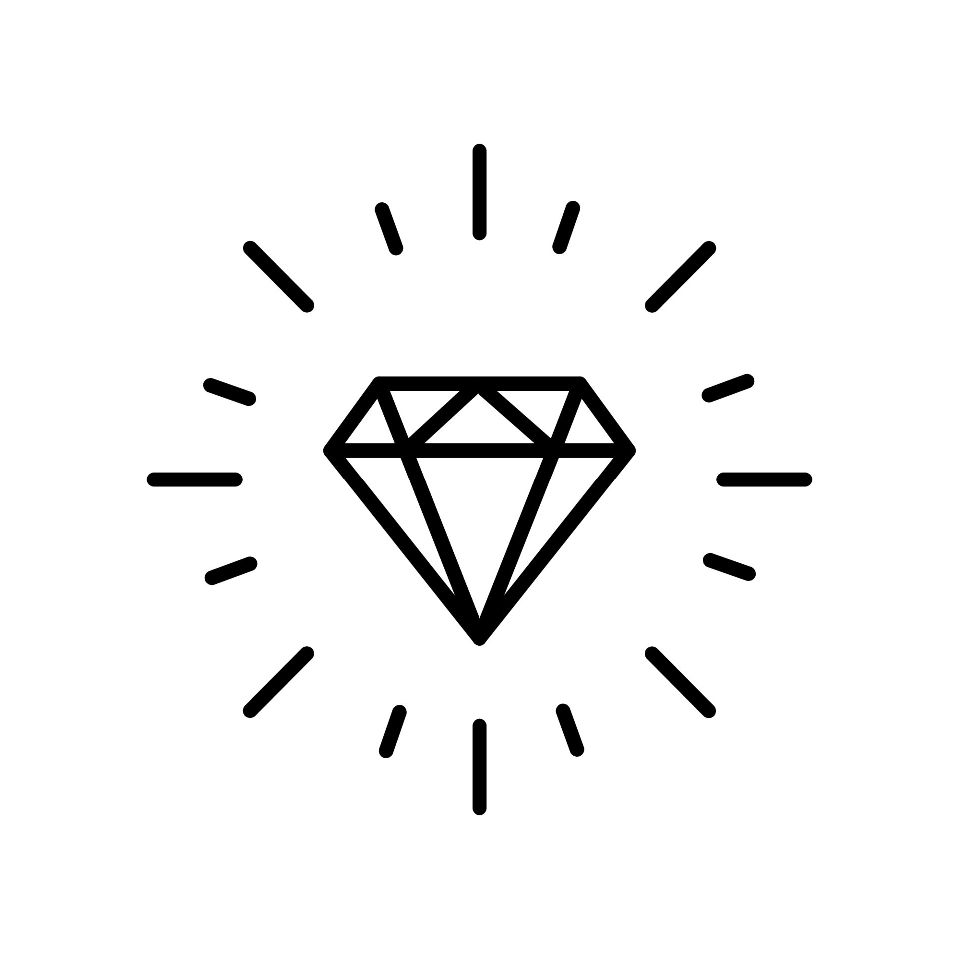 Gemstone Brilliant Flat Symbol. Diamond Shine Black Line Icon. Play ...