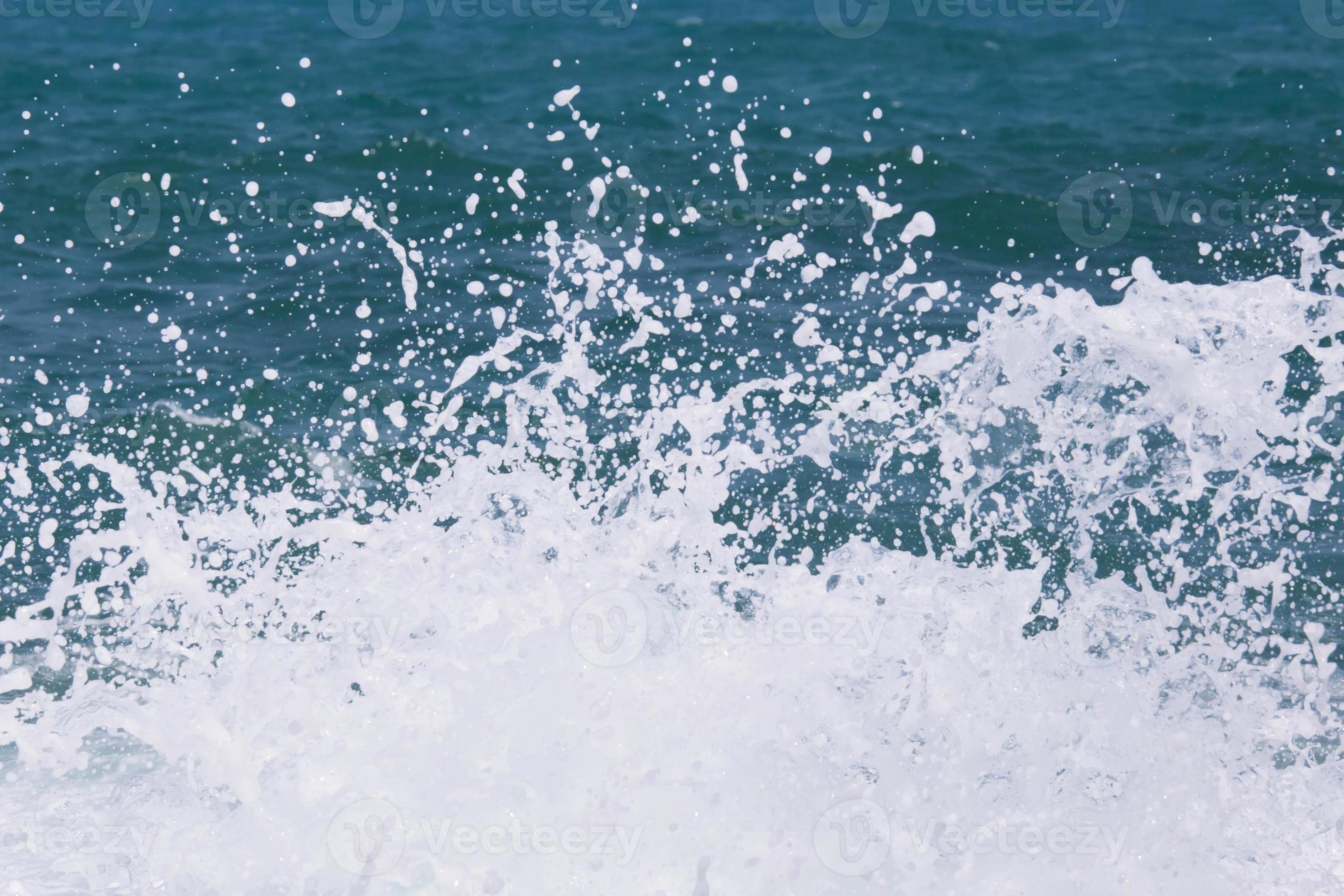 Sea Waves in ocean wave Splashing Ripple Water. Blue water background. Leave space to write ...