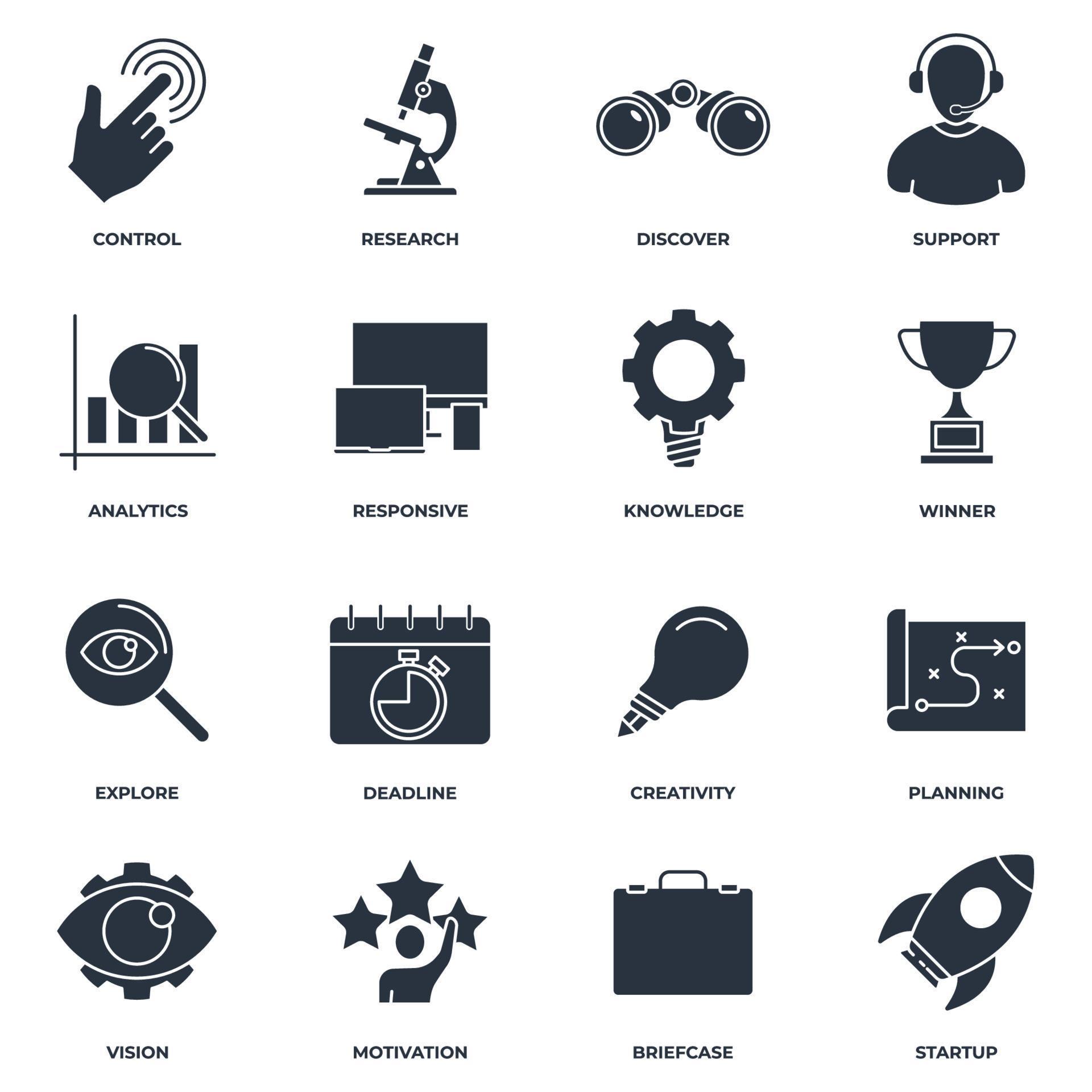 Set of Startup project icon logo vector illustration. development pack symbol template for ...