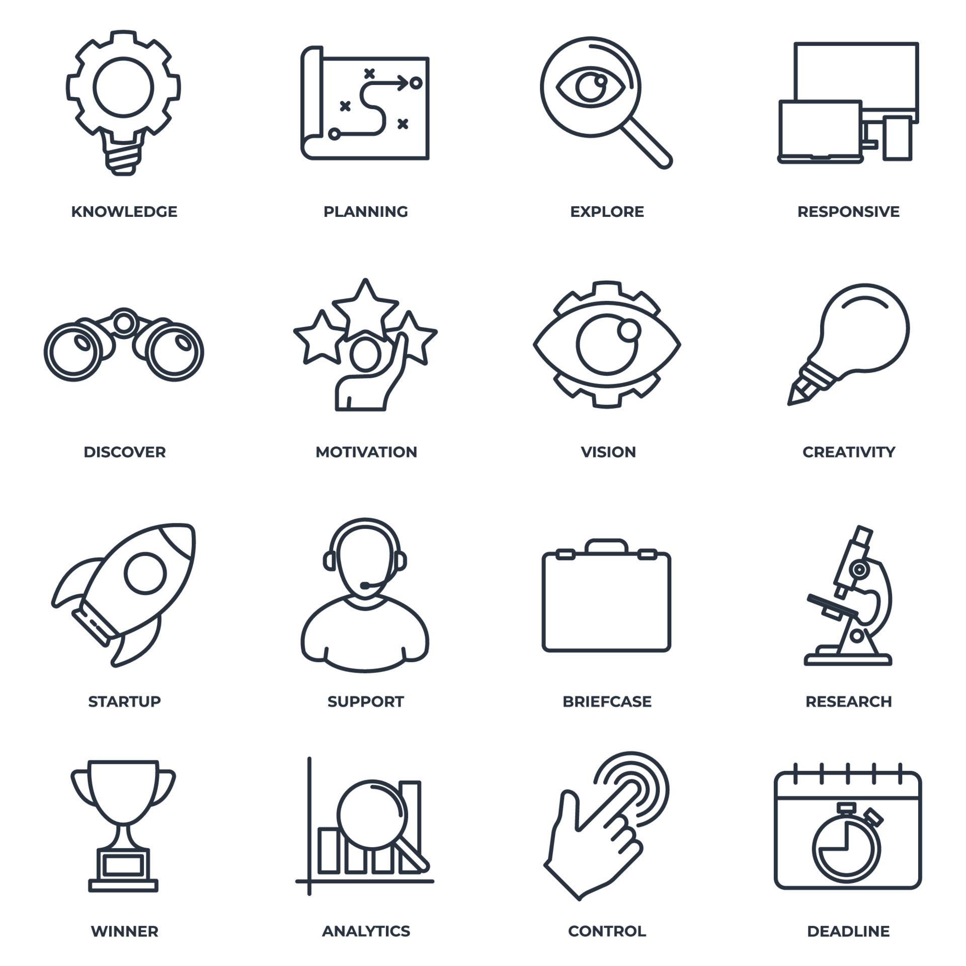 Set Of Startup Project Icon Logo Vector Illustration Development Pack