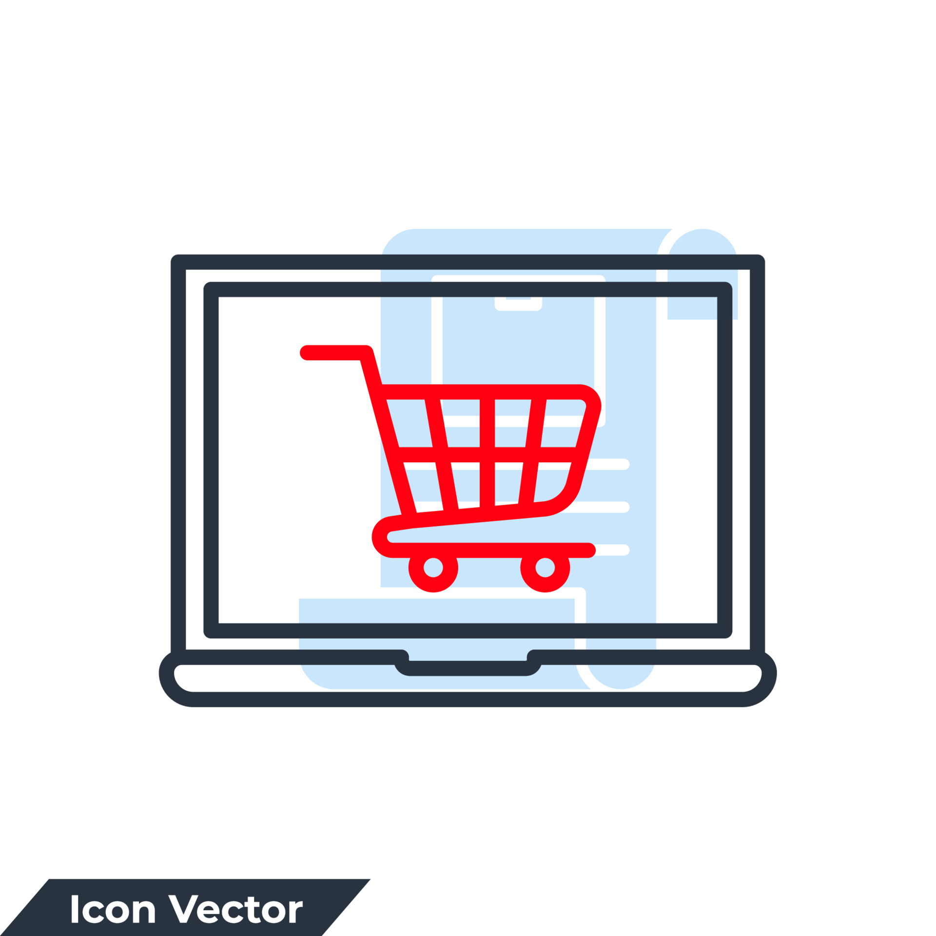 Ilustración de vector de logotipo de icono de compras en línea ... Ilustración de vector de logotipo de icono de compras en línea ...