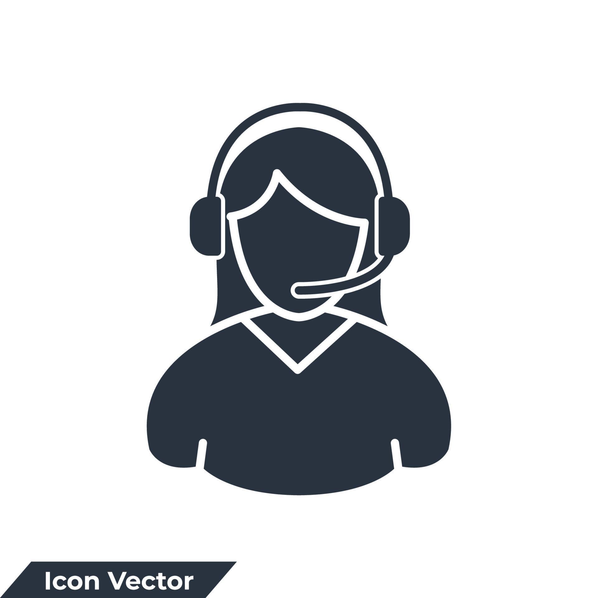 Customer support service icon logo vector illustration. User With Headphone symbol template for ...