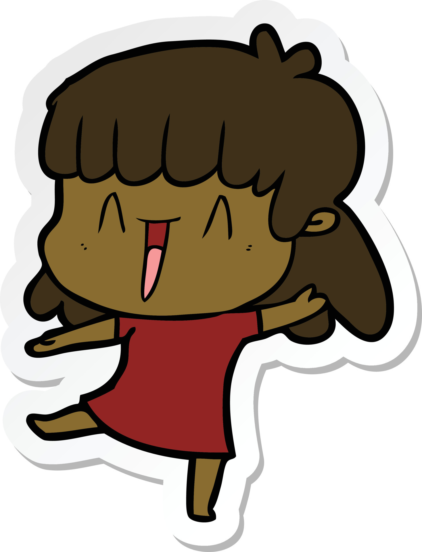 sticker of a cartoon woman 10575693 Vector Art at Vecteezy