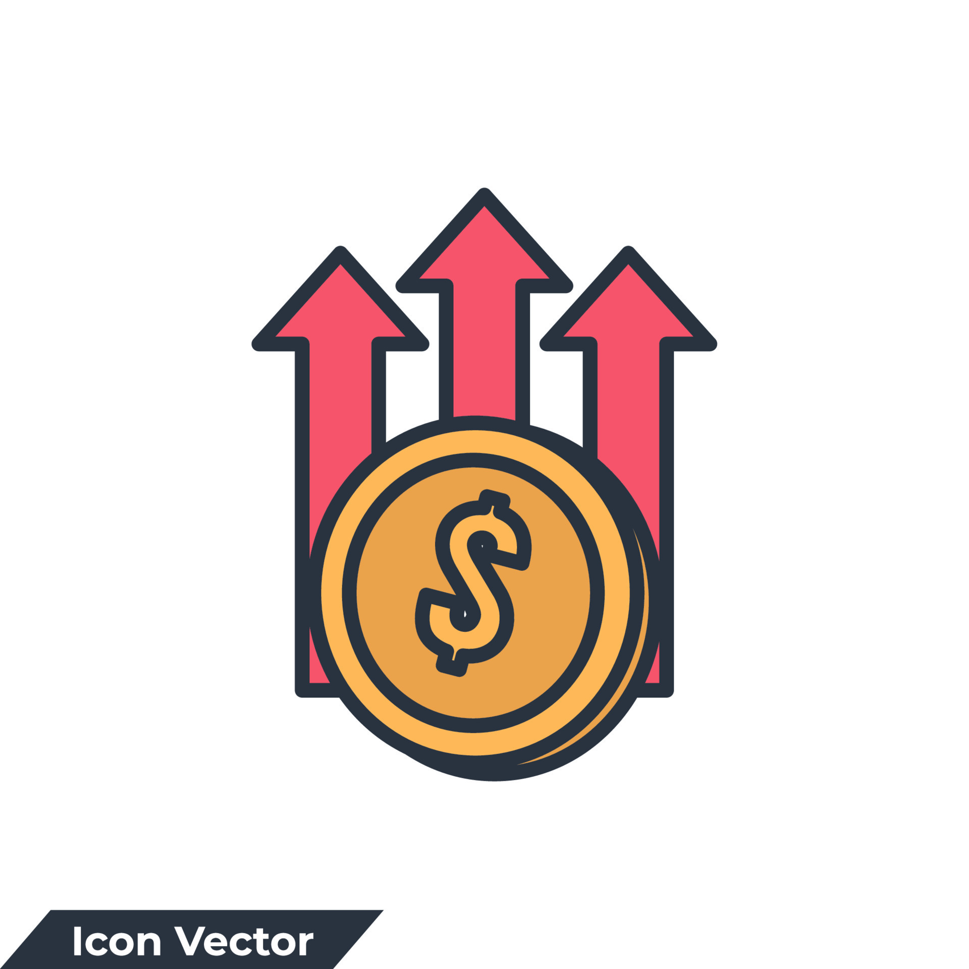 profit icon logo vector illustration. income growth symbol template for graphic and web design ...