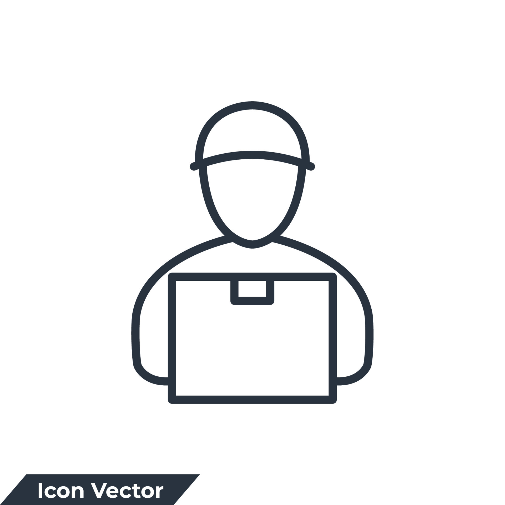 Courier Icon Logo Vector Illustration Delivery Man Symbol Template For Graphic And Web Design