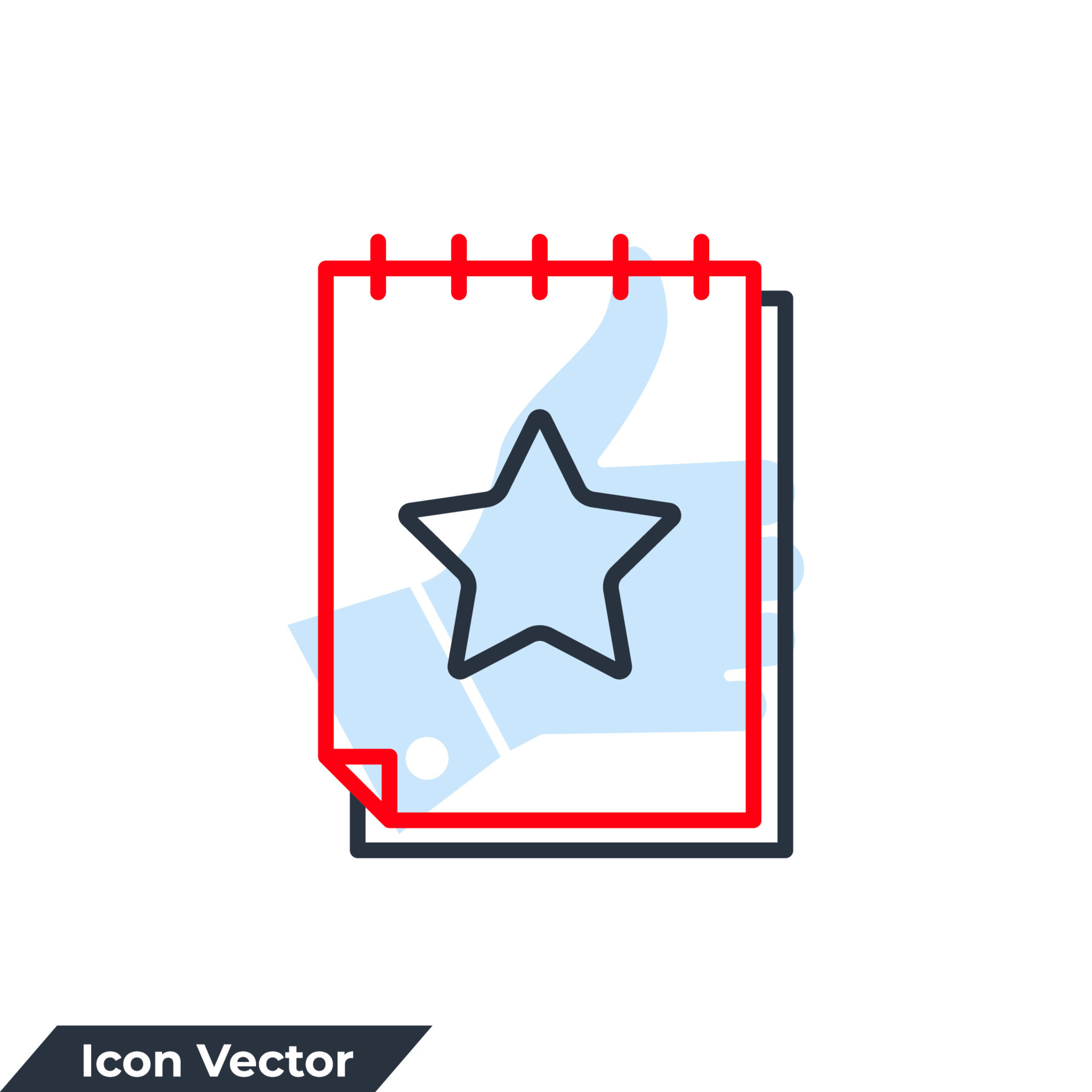 wish list icon logo vector illustration. star in notebook symbol ...