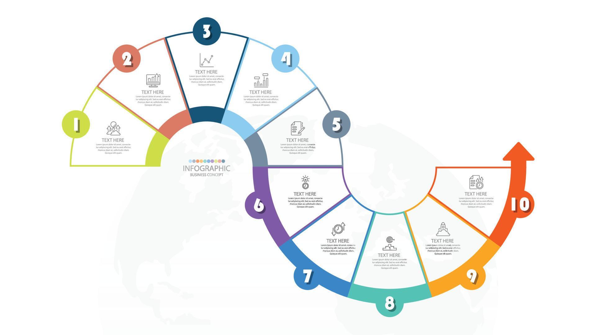 Basic circle infographic template with 10 steps, process or options ... Basic circle infographic template with 10 steps, process or options ...